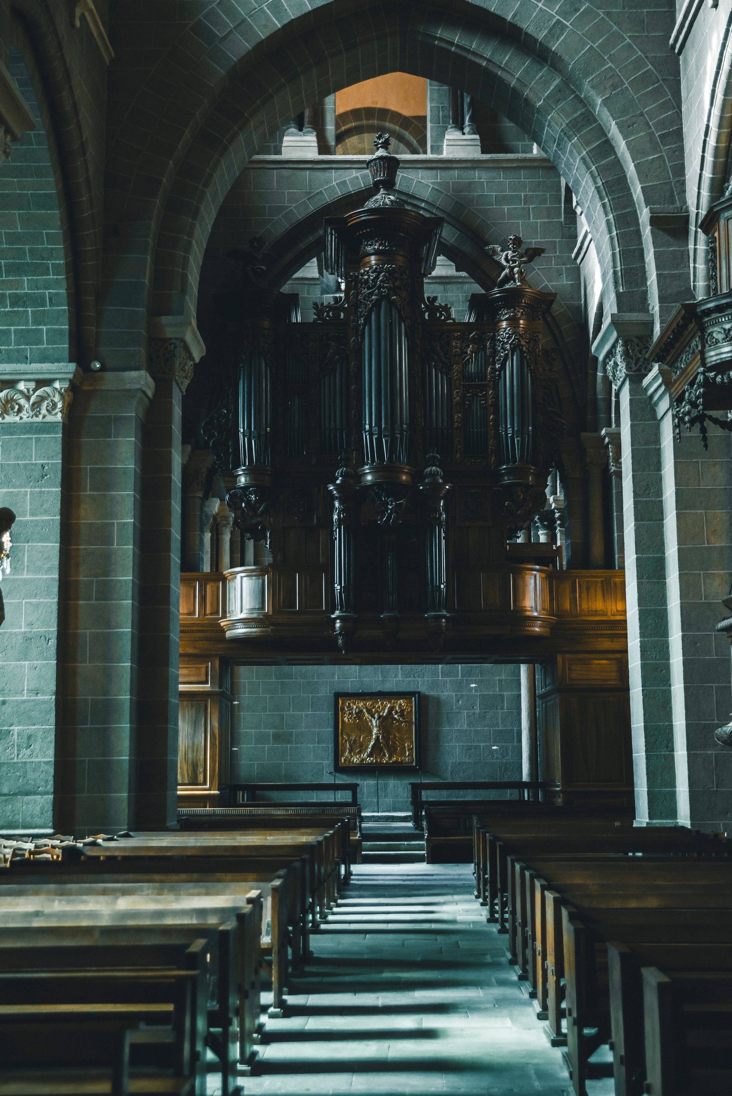 Interior of an Historic Stone Cathedral Church · Free Stock Photo