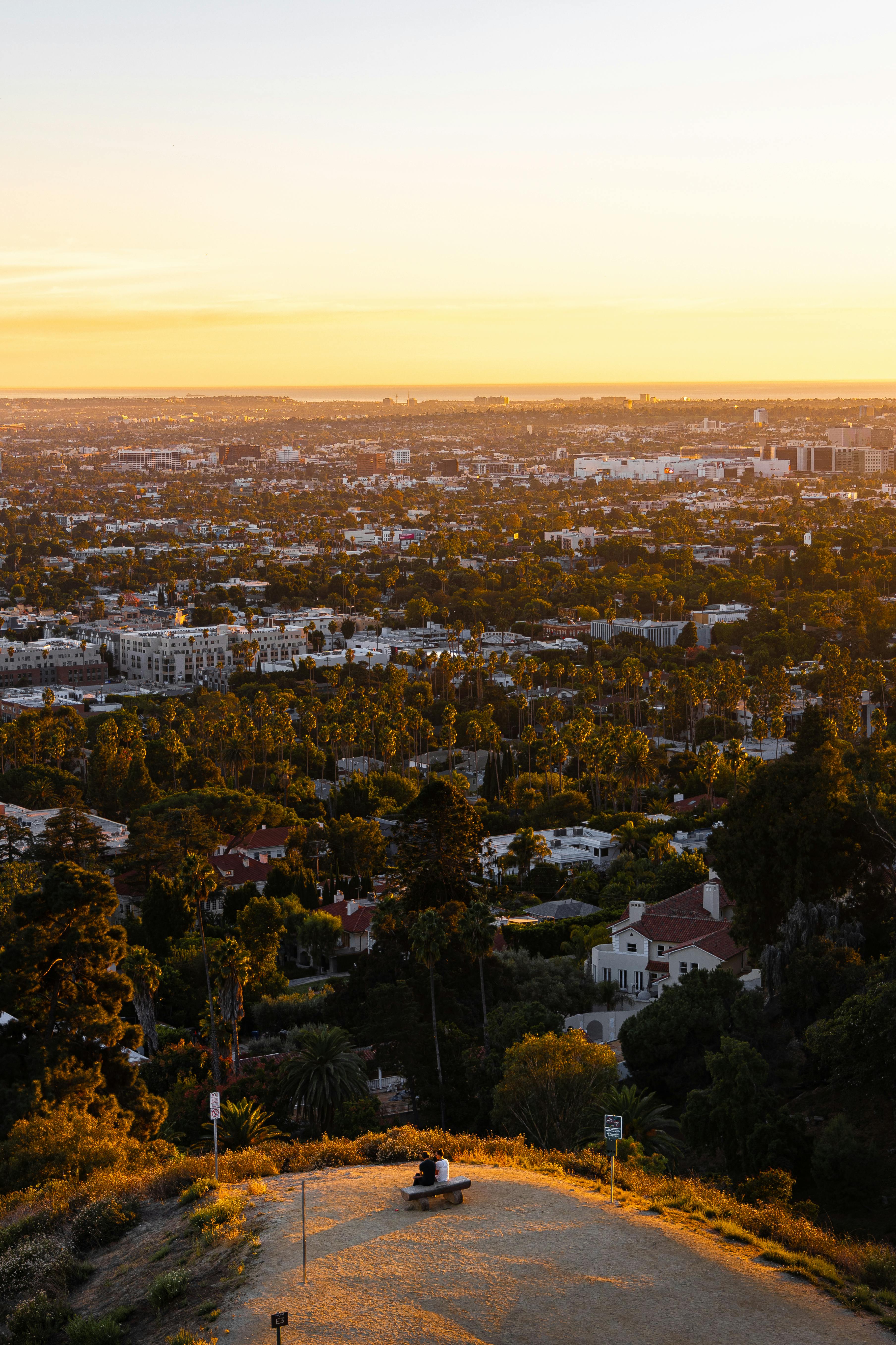 Panoramic Sunset View of Los Angeles Skyline · Free Stock Photo
