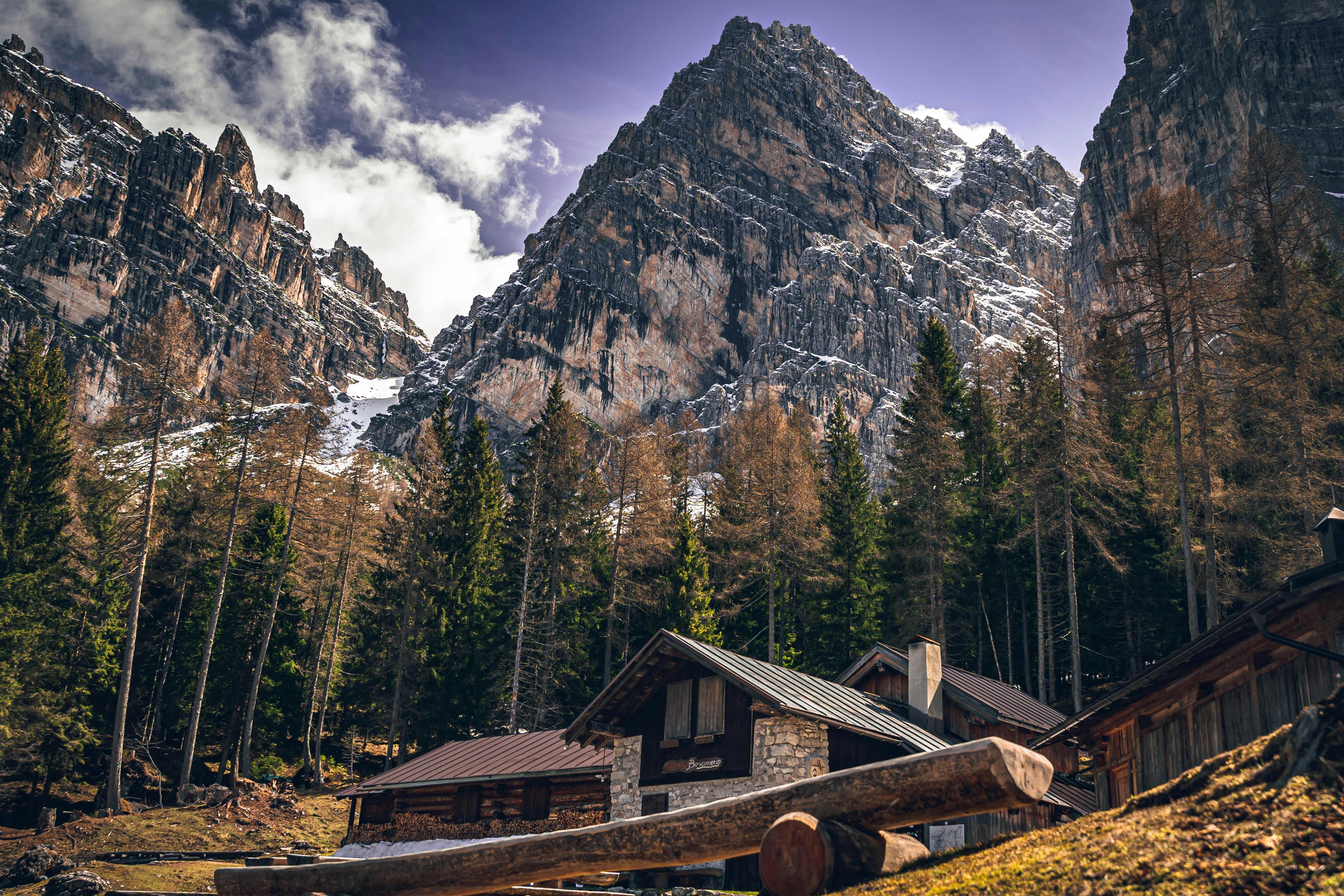 Rustic Mountain Cabins in Alpine Landscape · Free Stock Photo