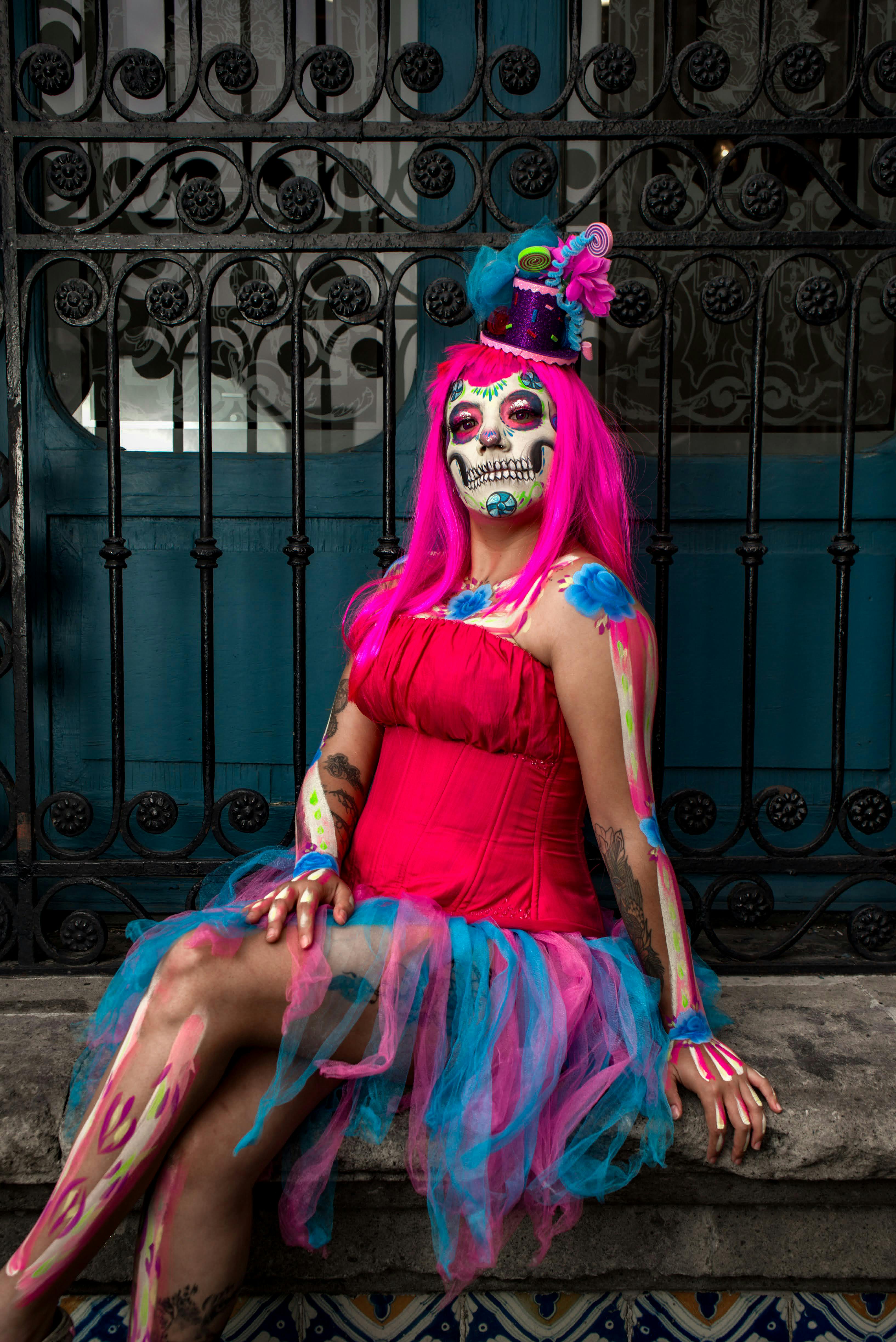 Colorful Catrina with Traditional Makeup in Mexico · Free Stock Photo