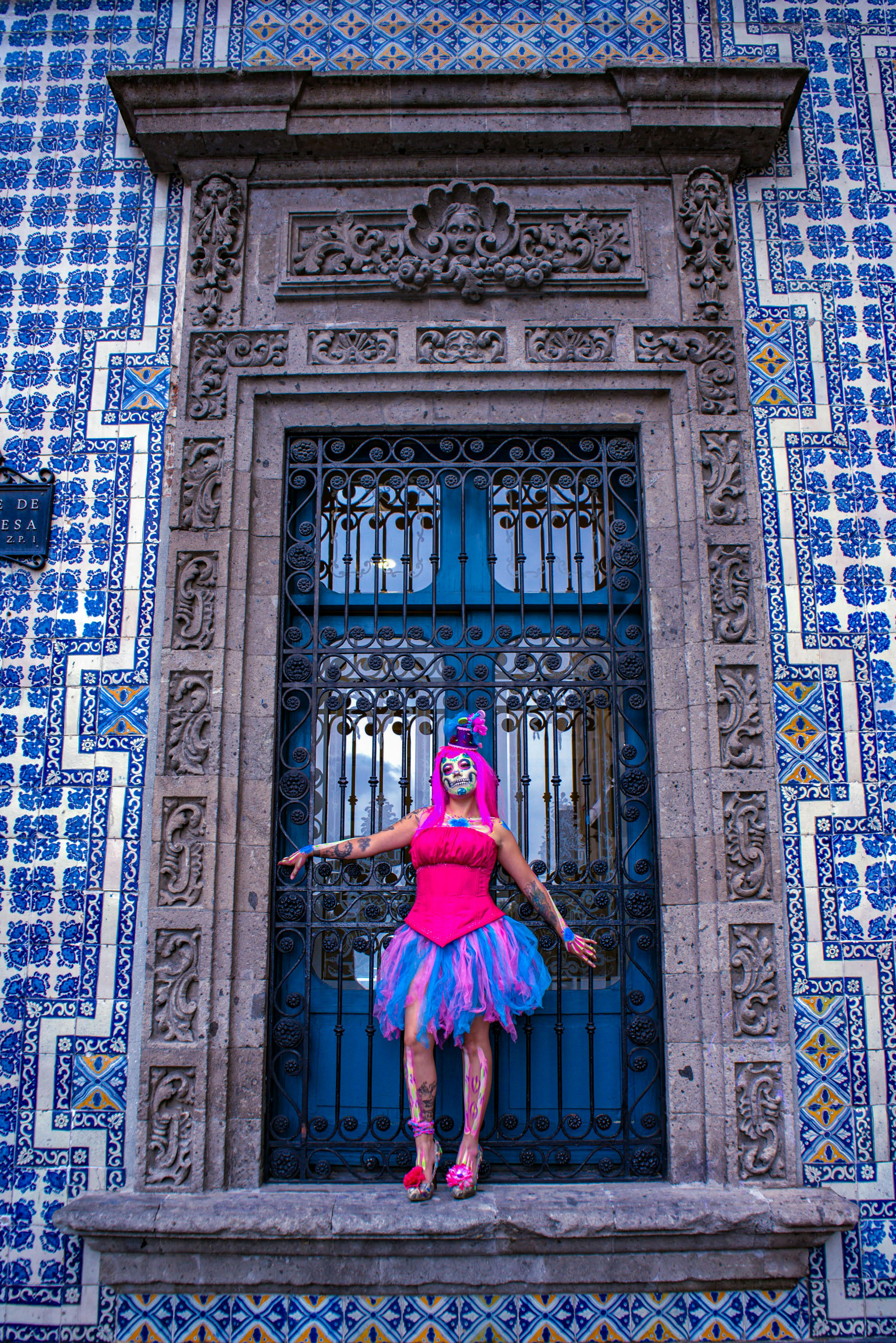 Colorful Catrina in Vibrant Traditional Mexican Setting · Free Stock Photo