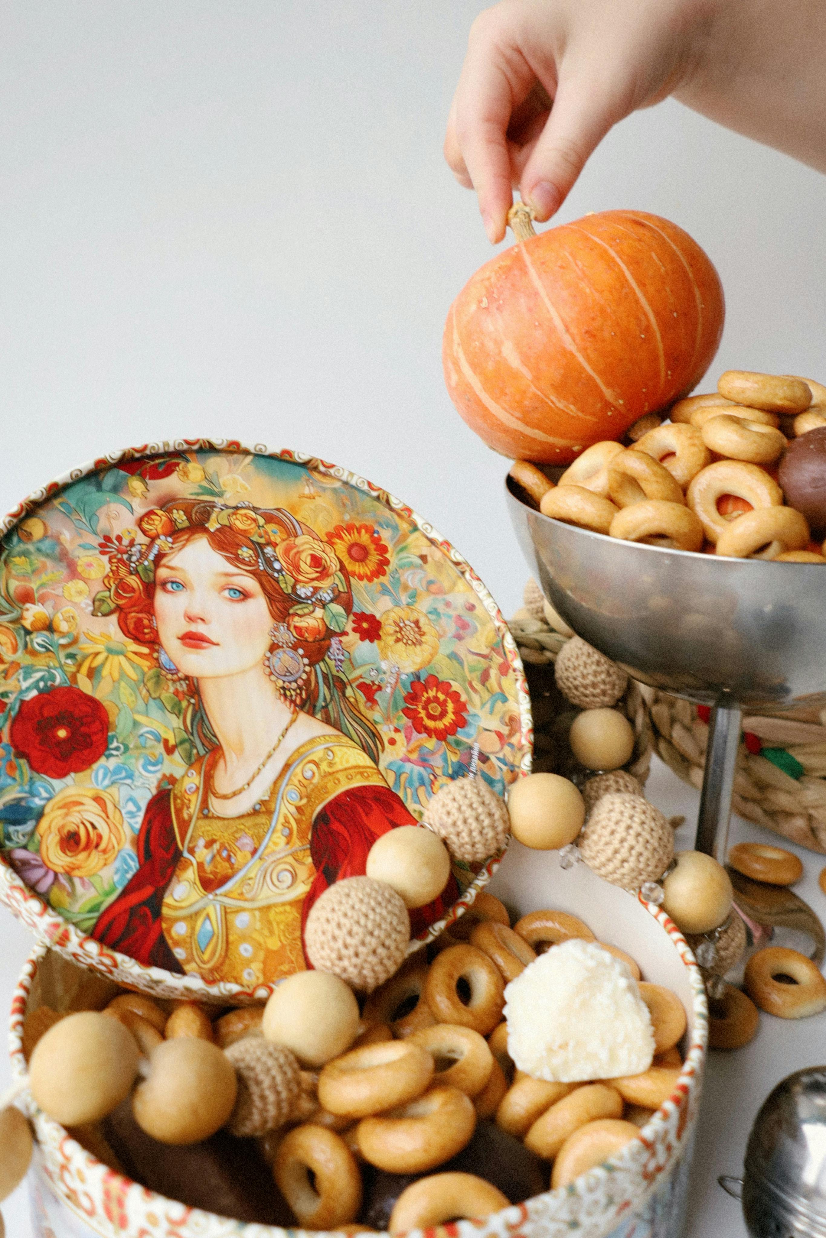 Artistic Display of Traditional Snacks and Decor · Free Stock Photo