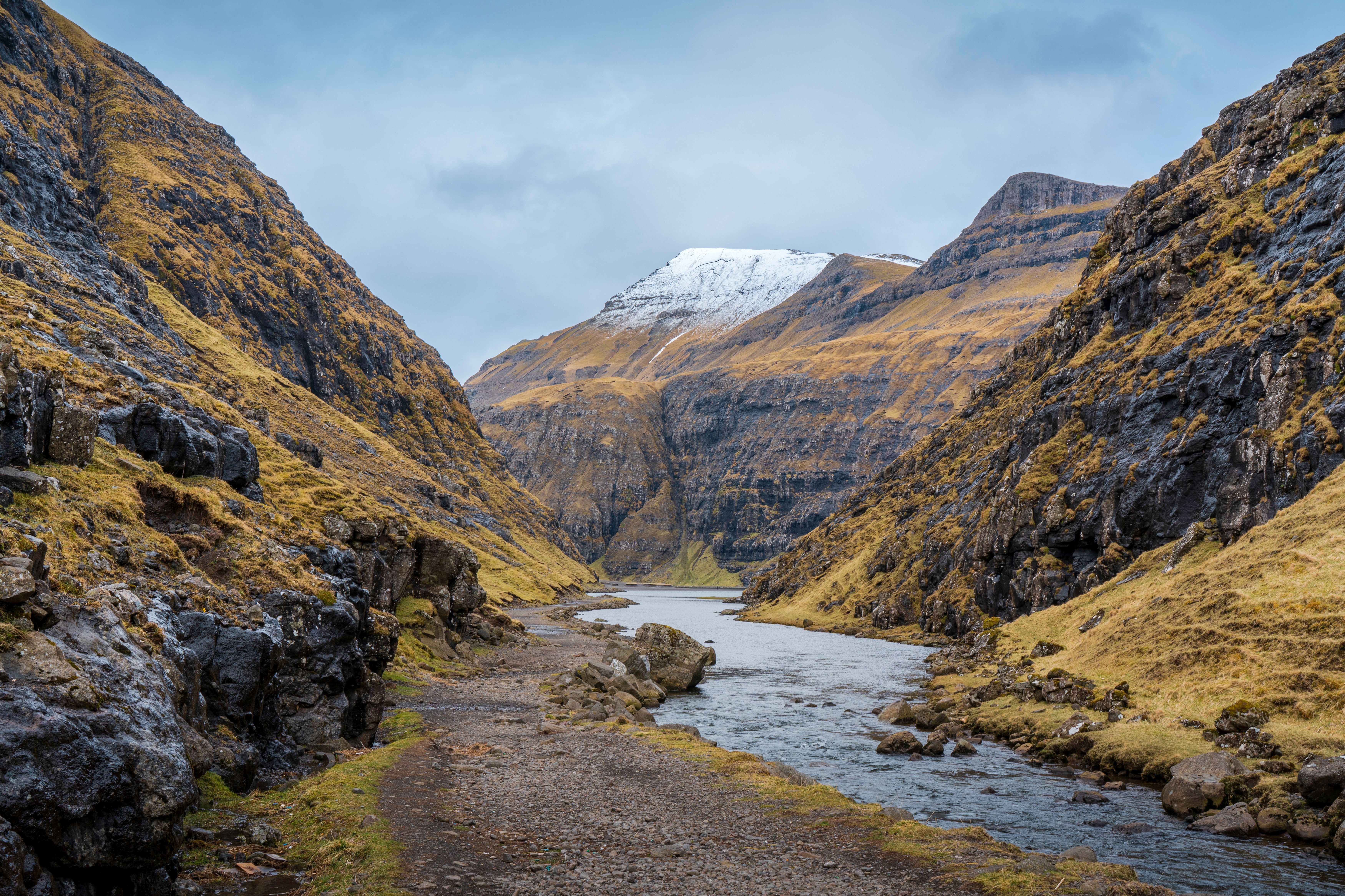 Stunning Mountain River Scene in Faroe Islands · Free Stock Photo