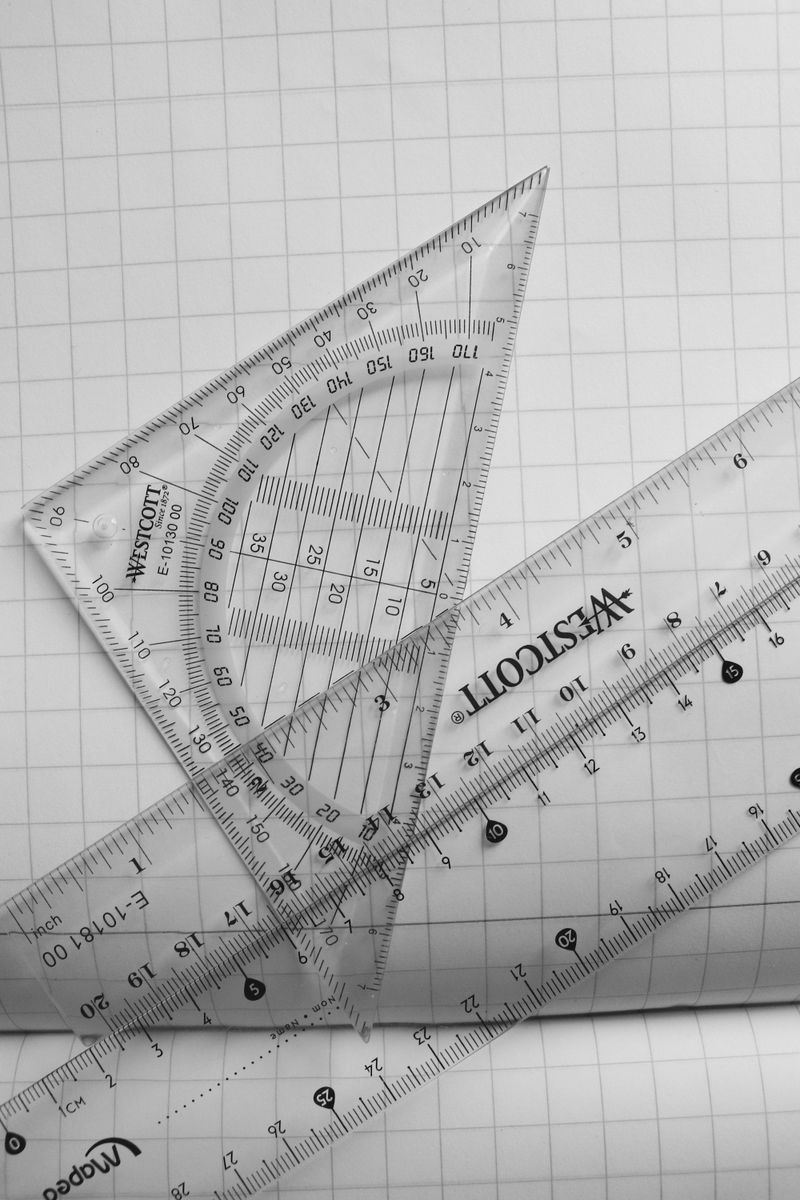 Graph Paper with Transparent Rulers and Protractor · Free Stock Photo