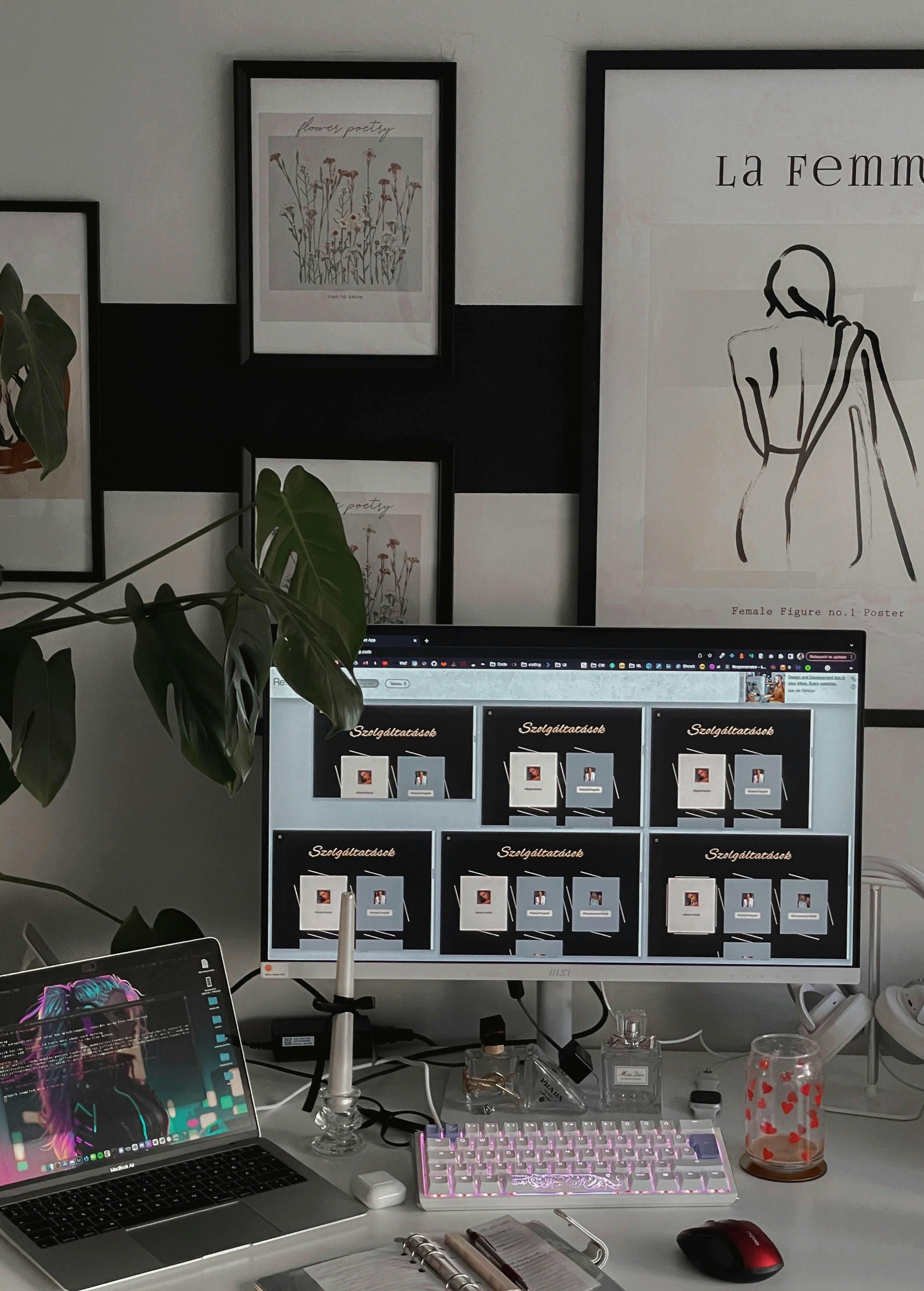 Modern Home Office with Coding Setup · Free Stock Photo