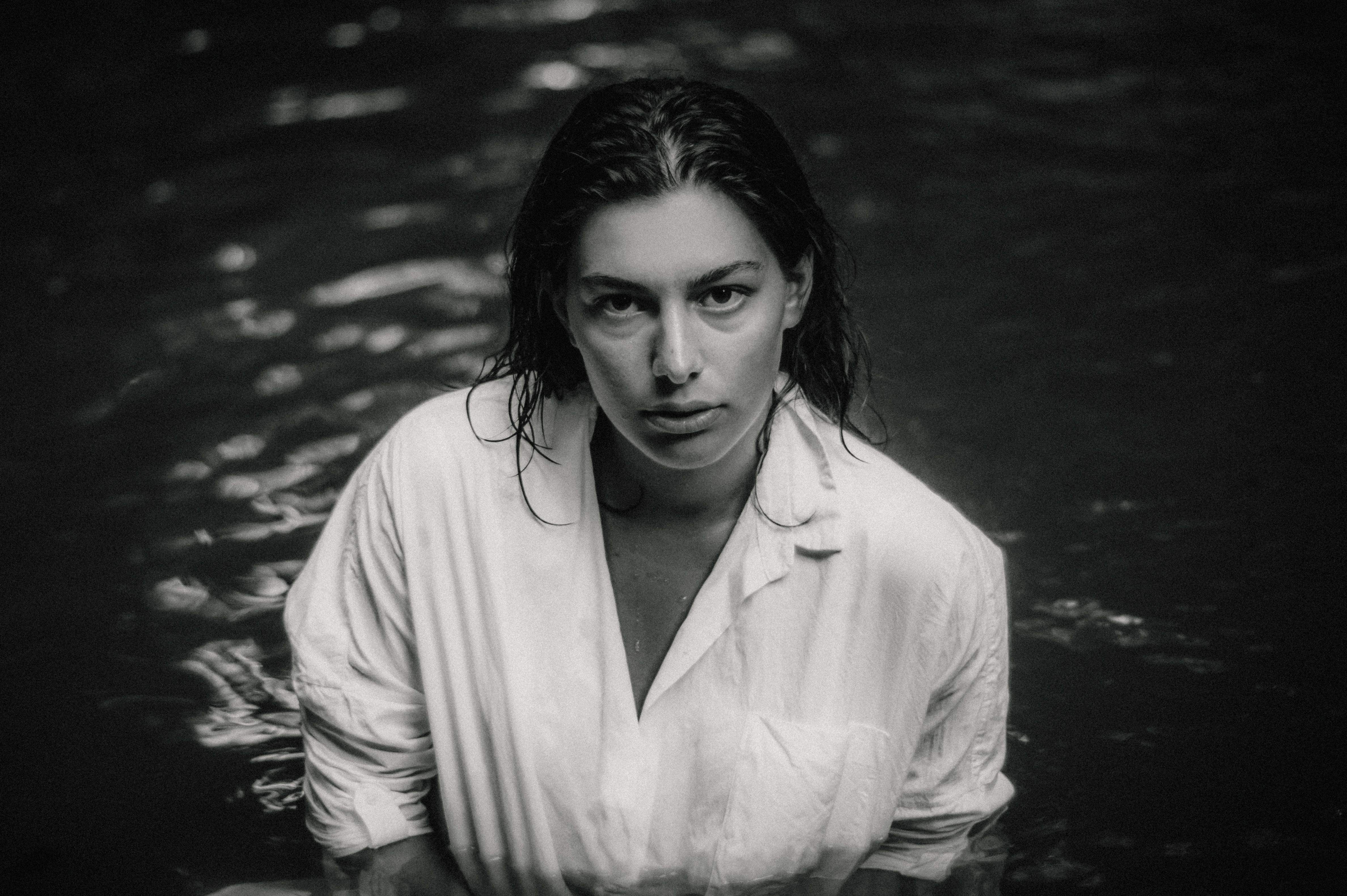 Captivating Black and White Water Portrait · Free Stock Photo