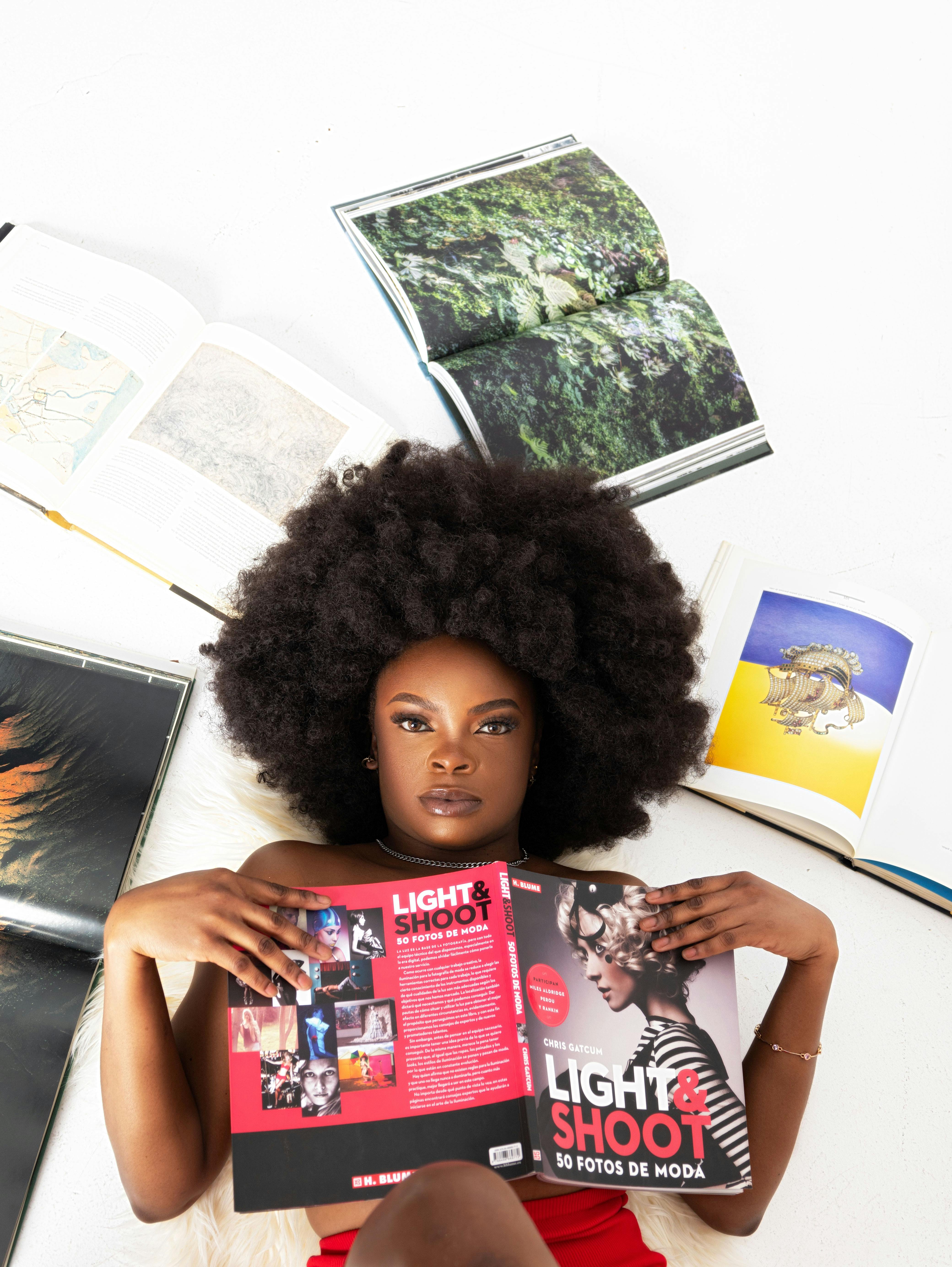 Stylish Portrait with Fashion Photography Book · Free Stock Photo