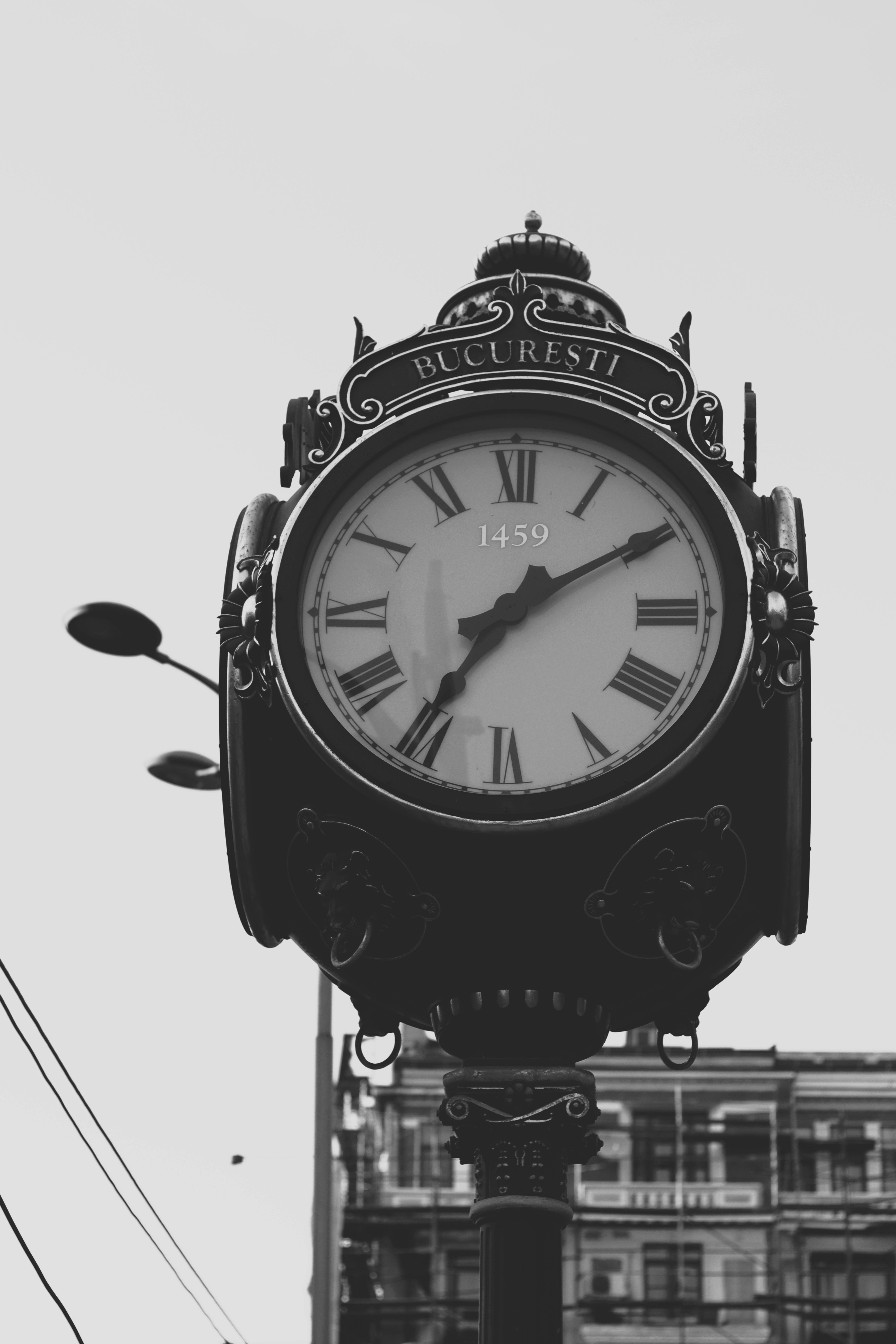 Historic Street Clock in Bucharest · Free Stock Photo