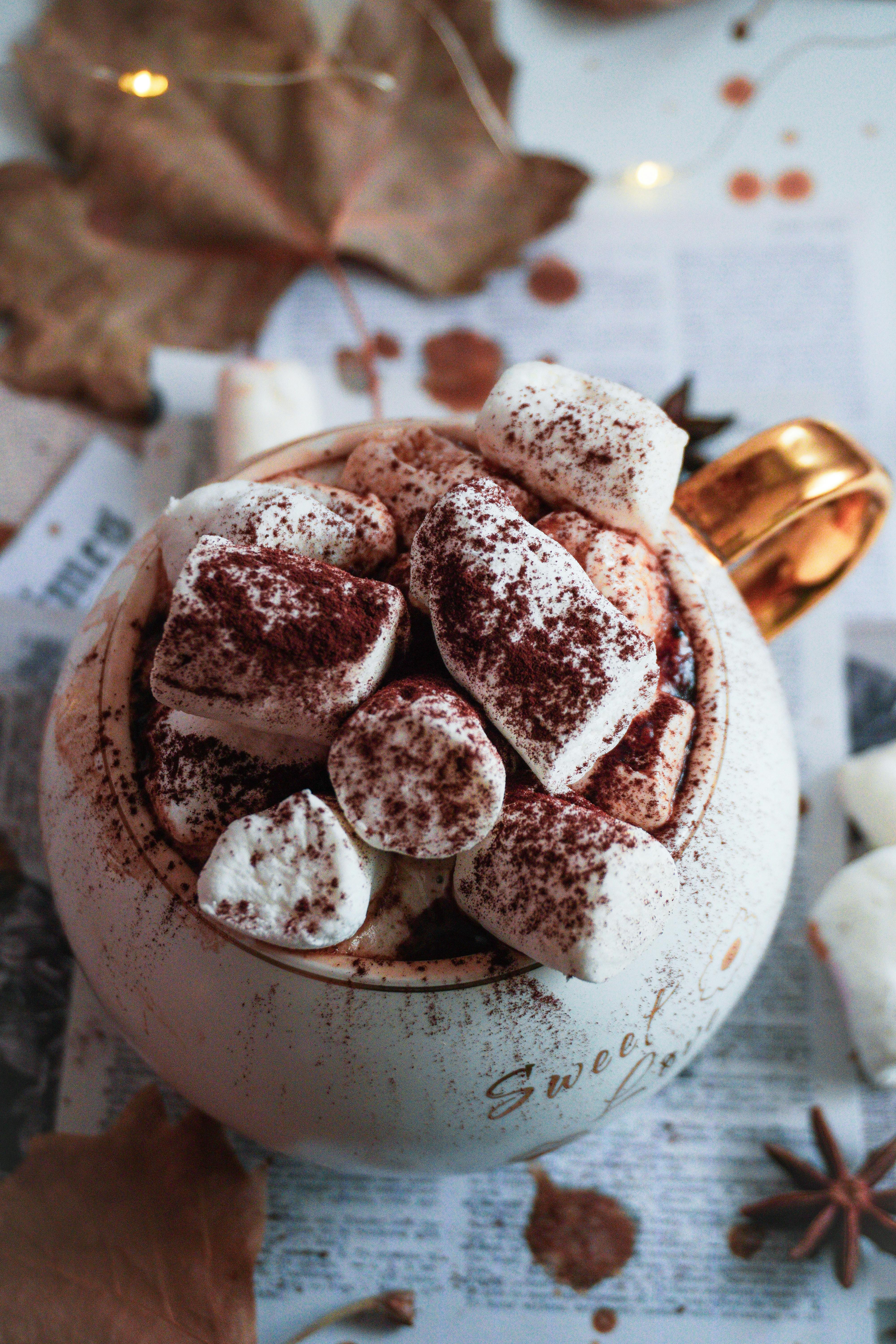 Cozy Autumn Hot Chocolate with Marshmallows · Free Stock Photo
