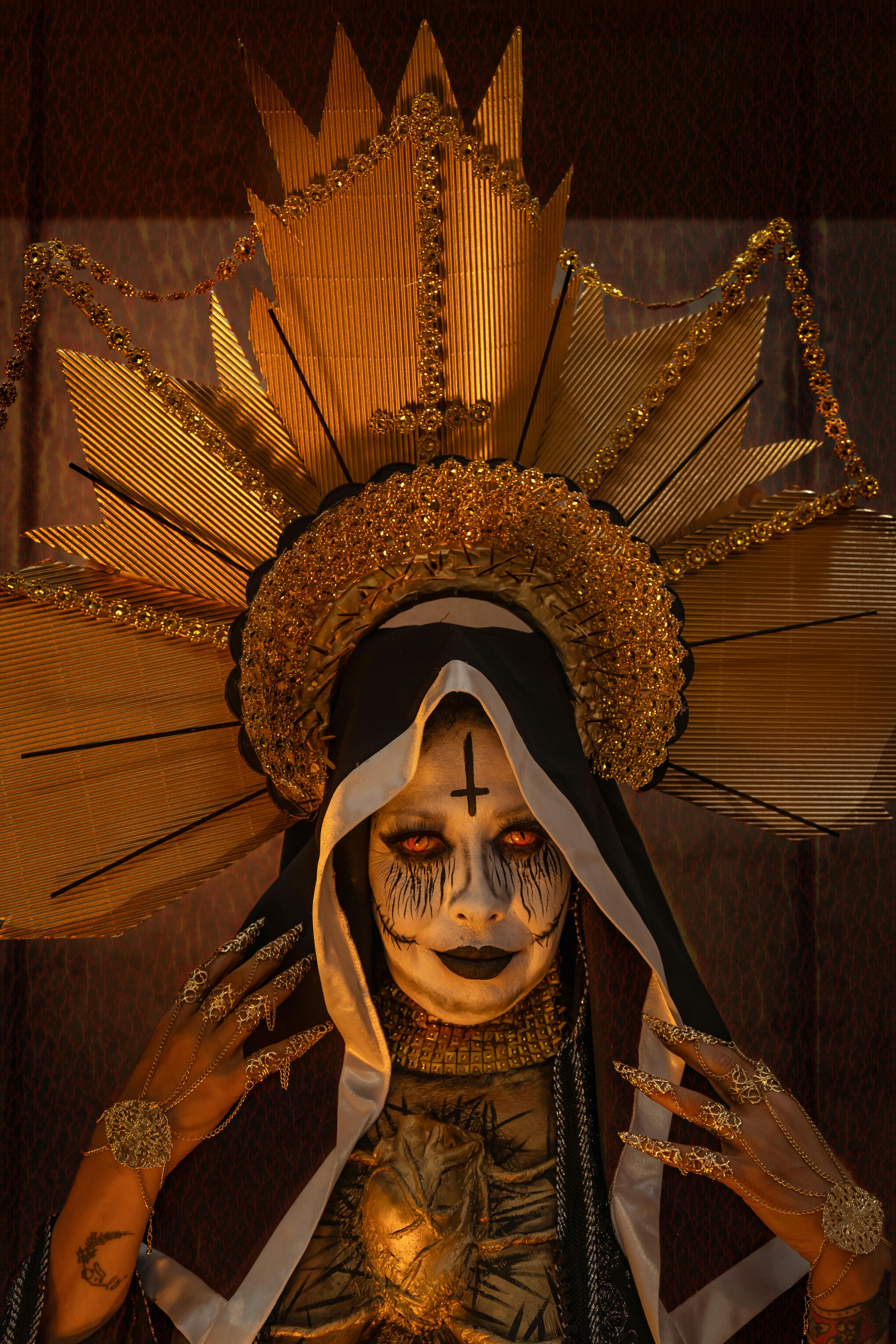 Intricate Costume Portrait with Dramatic Makeup · Free Stock Photo