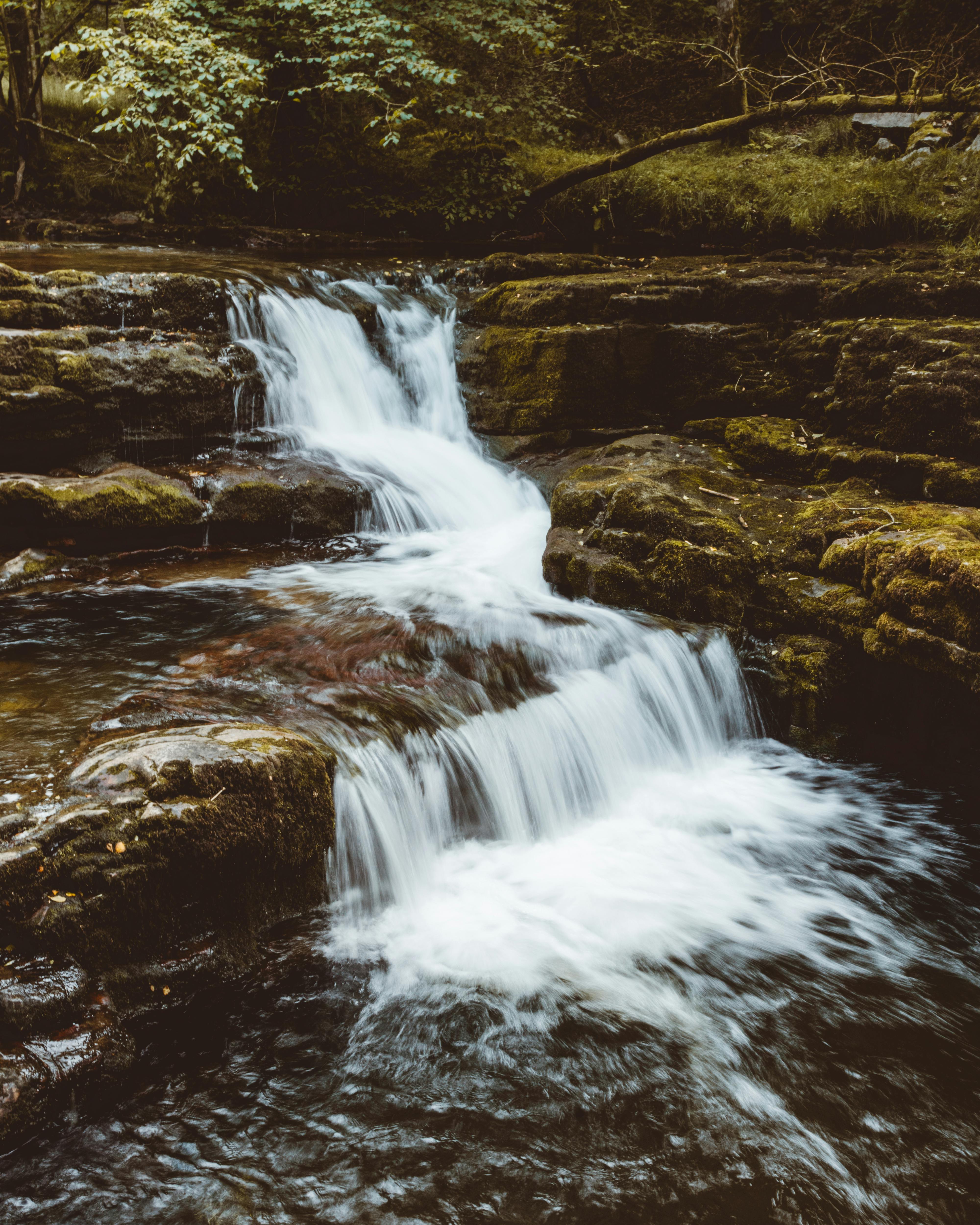 Waterfalls in Close-up Photo · Free Stock Photo