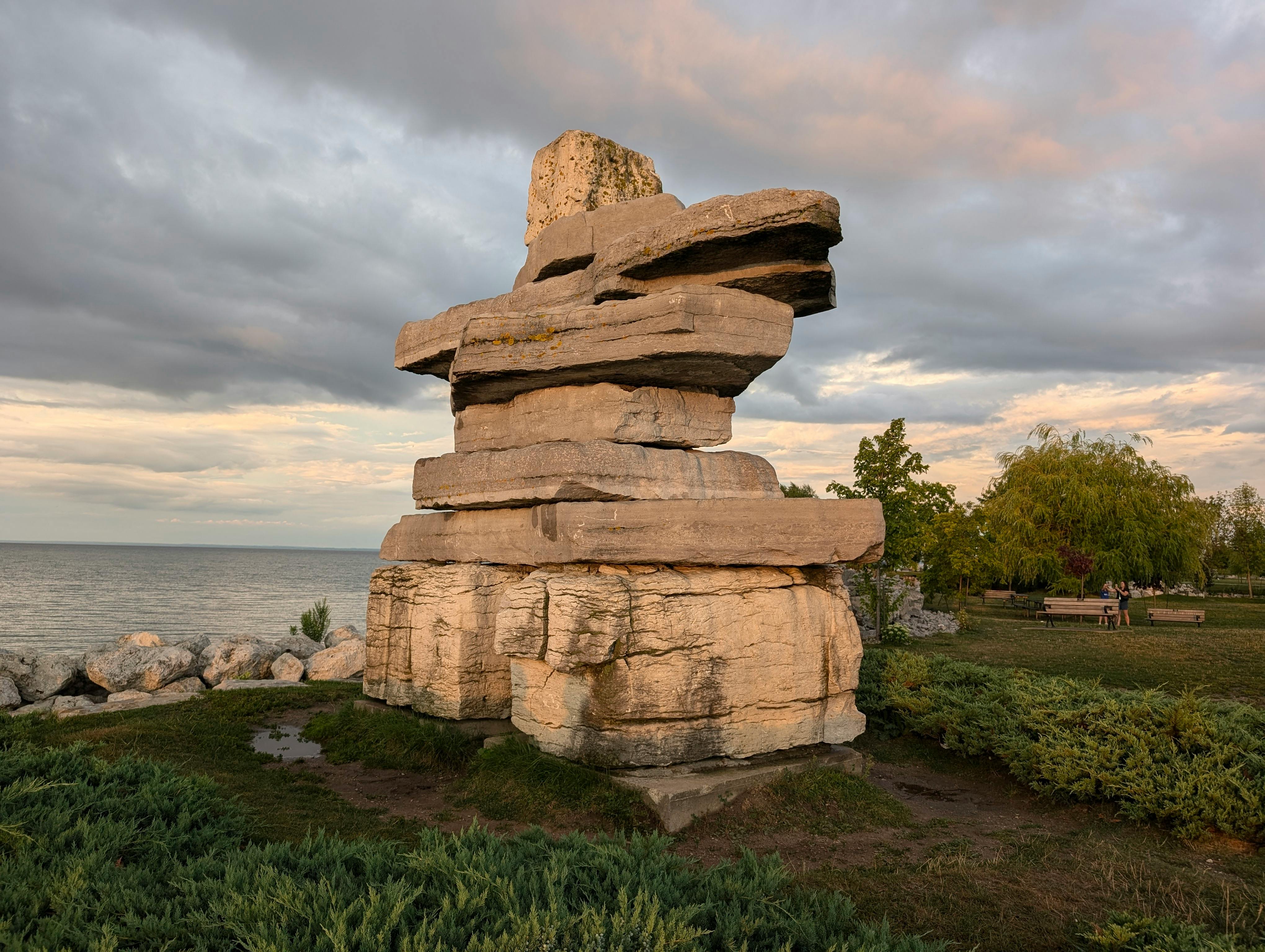 Inukshuk Sculpture at Sunset in Collingwood · Free Stock Photo