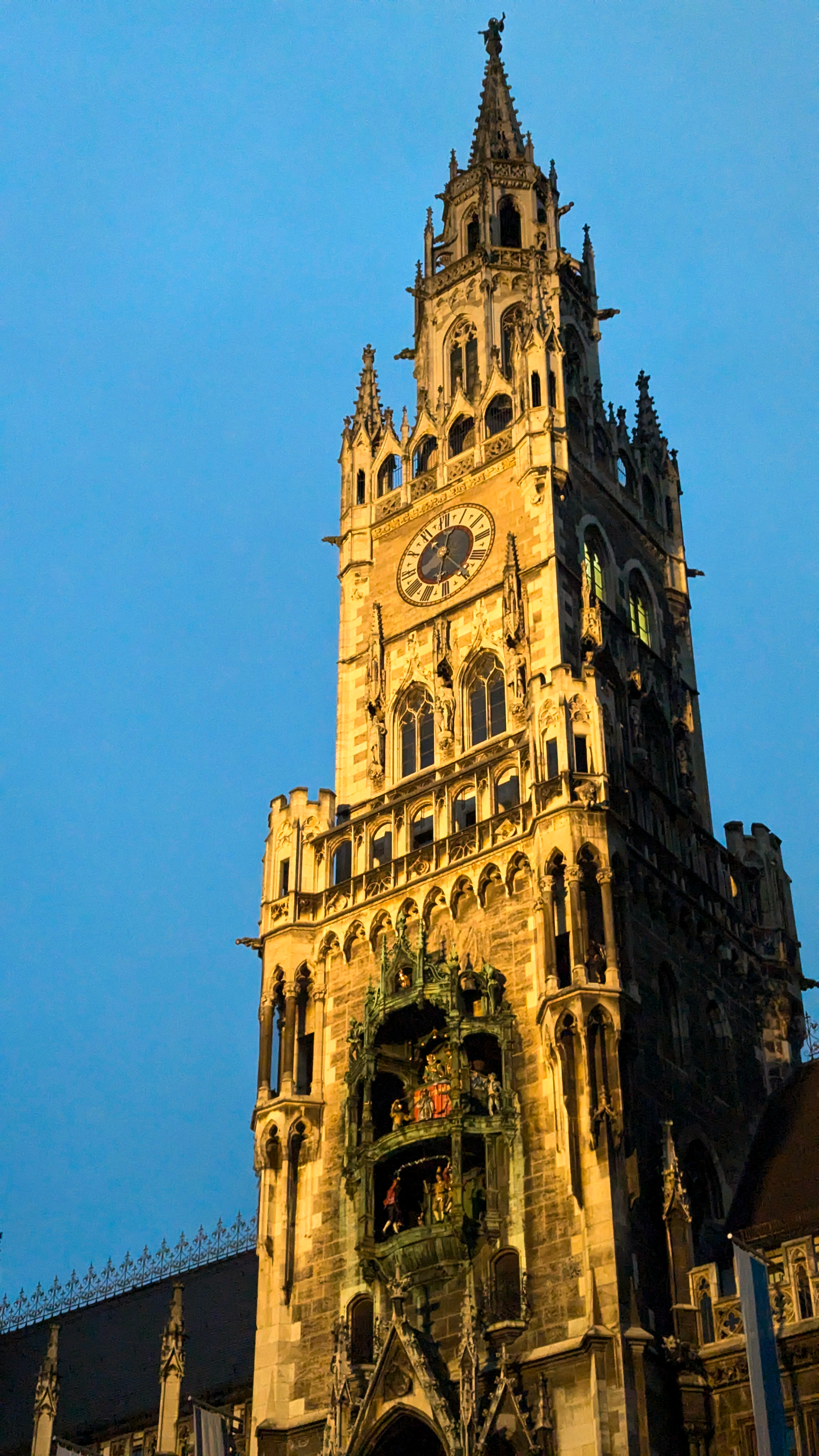 Gothic Clock Tower at Evening in Munich · Free Stock Photo