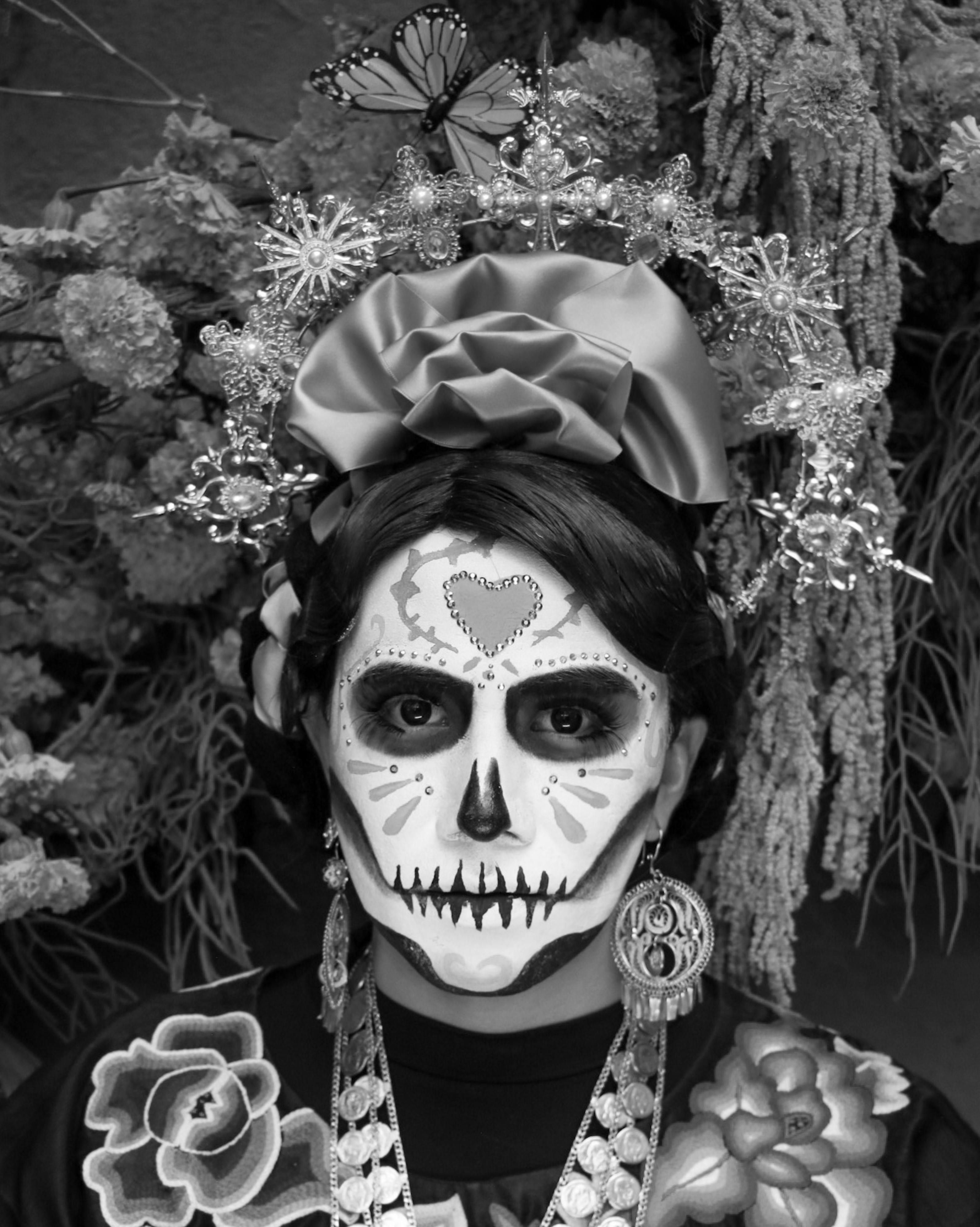 Traditional Day of the Dead Face Paint Portrait · Free Stock Photo