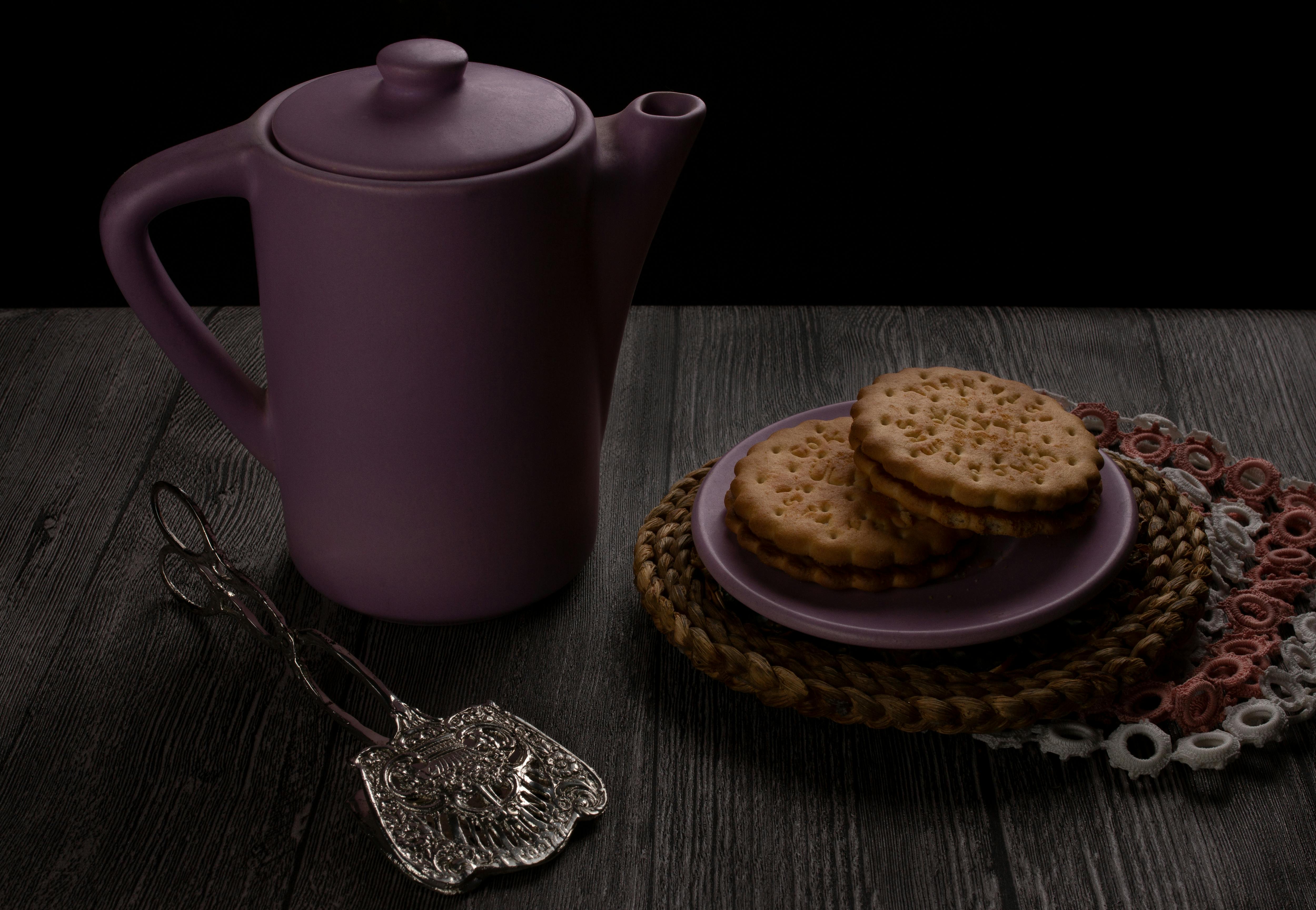 Elegant Tea Set with Cookies on Rustic Table · Free Stock Photo