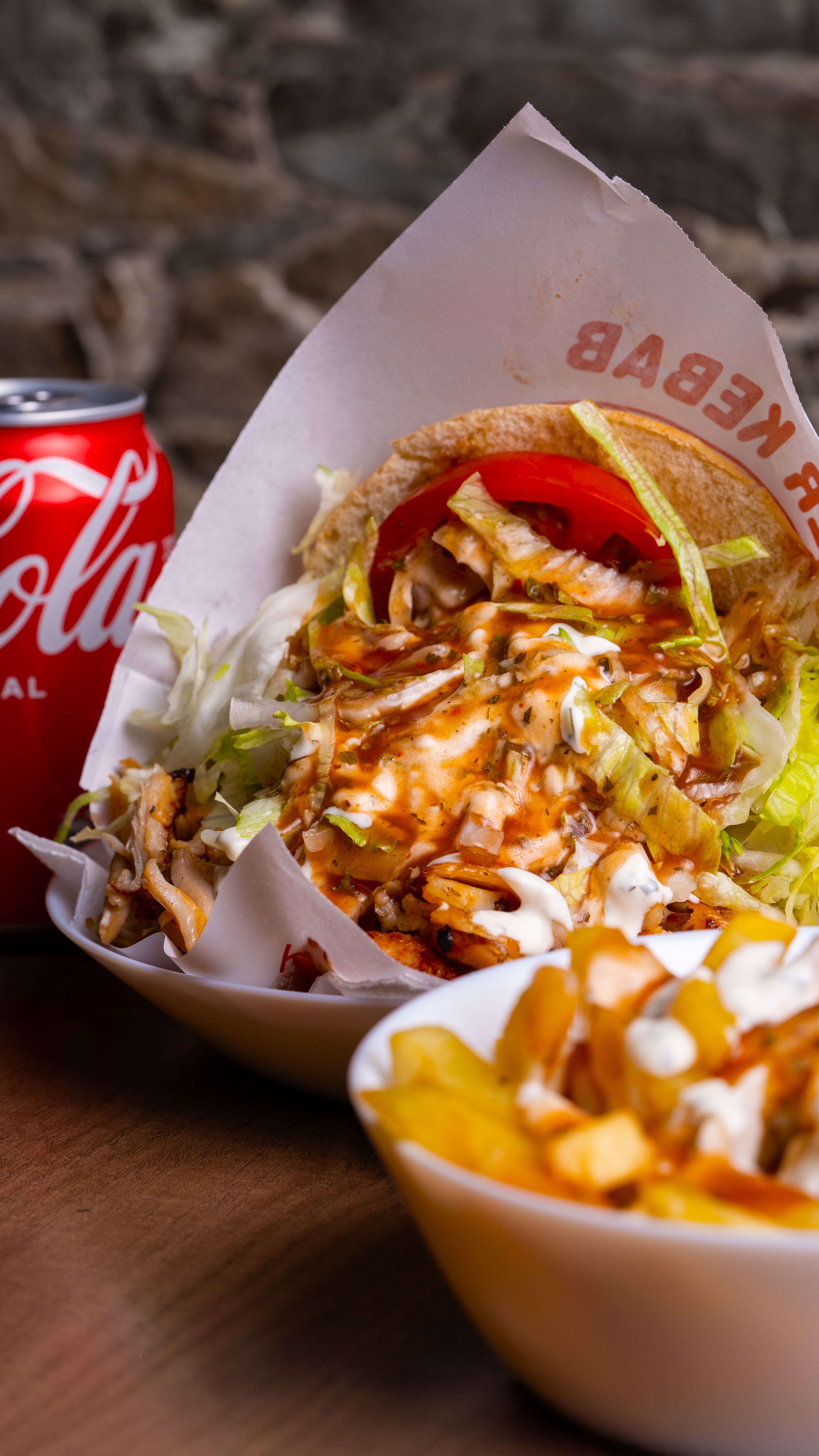 Delicious Chicken Kebab and Fries Meal with Soda · Free Stock Photo