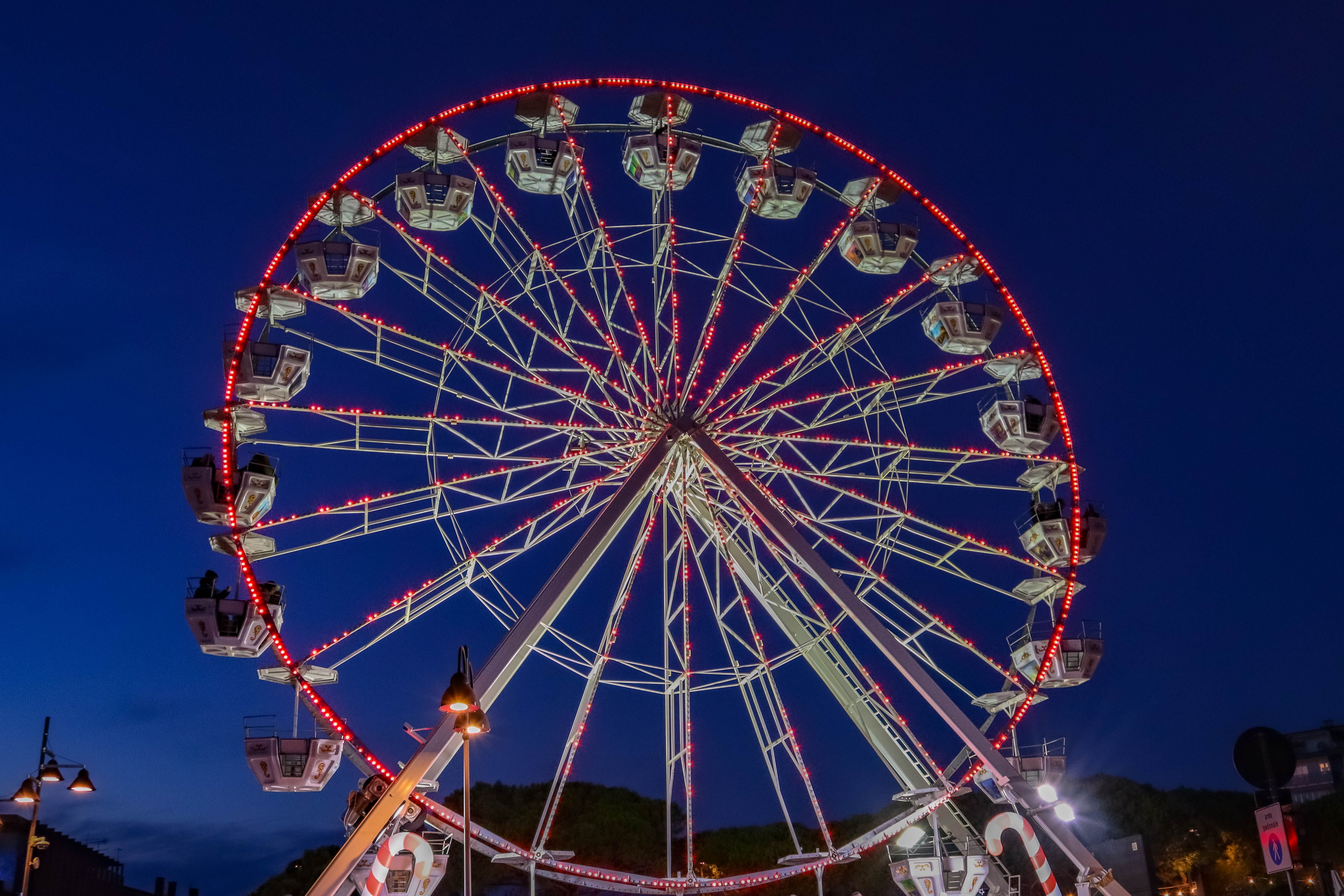 Time-lapse Photography Of Roller Coaster During Night Time · Free Stock ...