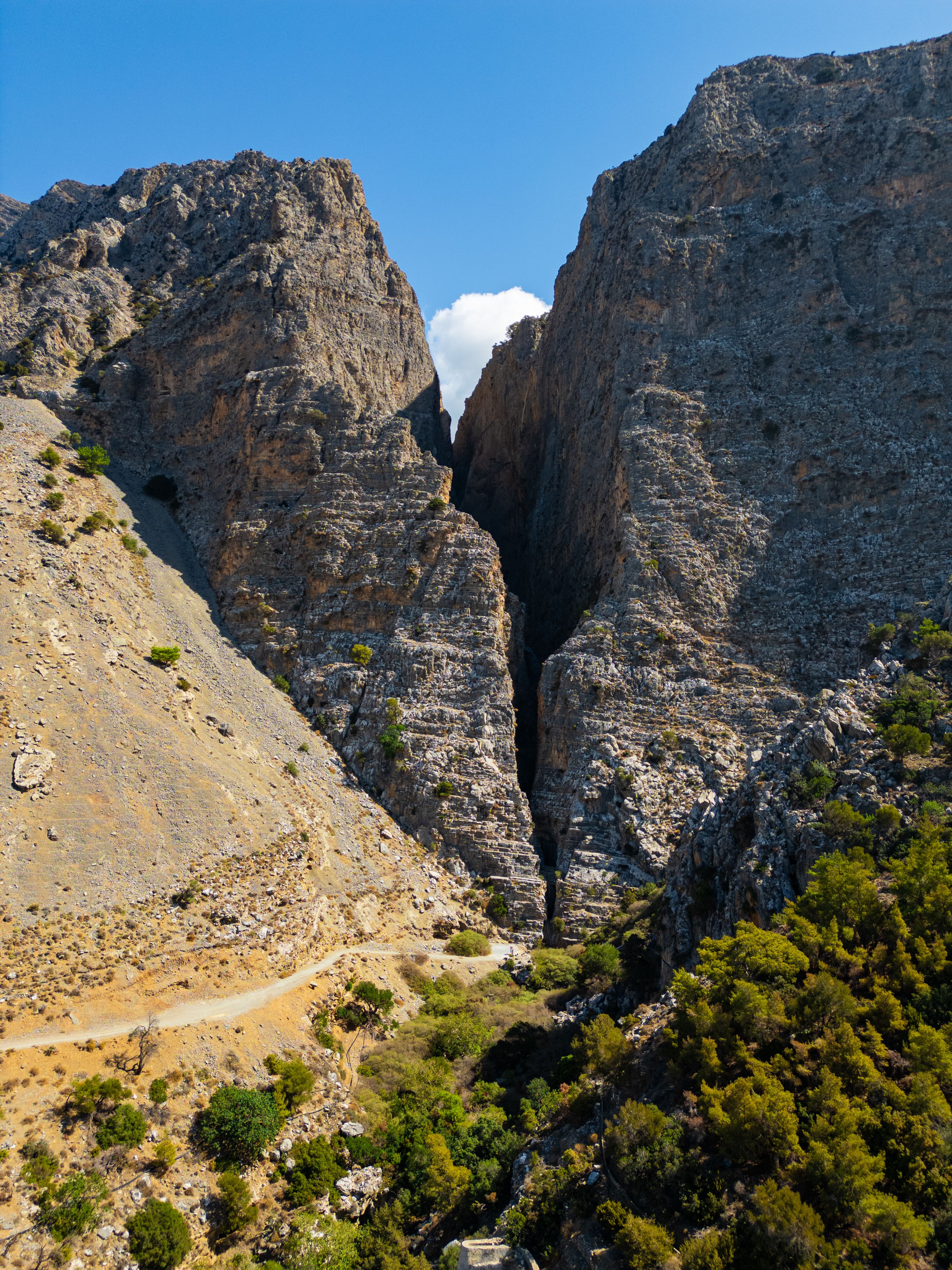 Dramatic Mountain Gorge with Clear Blue Sky · Free Stock Photo