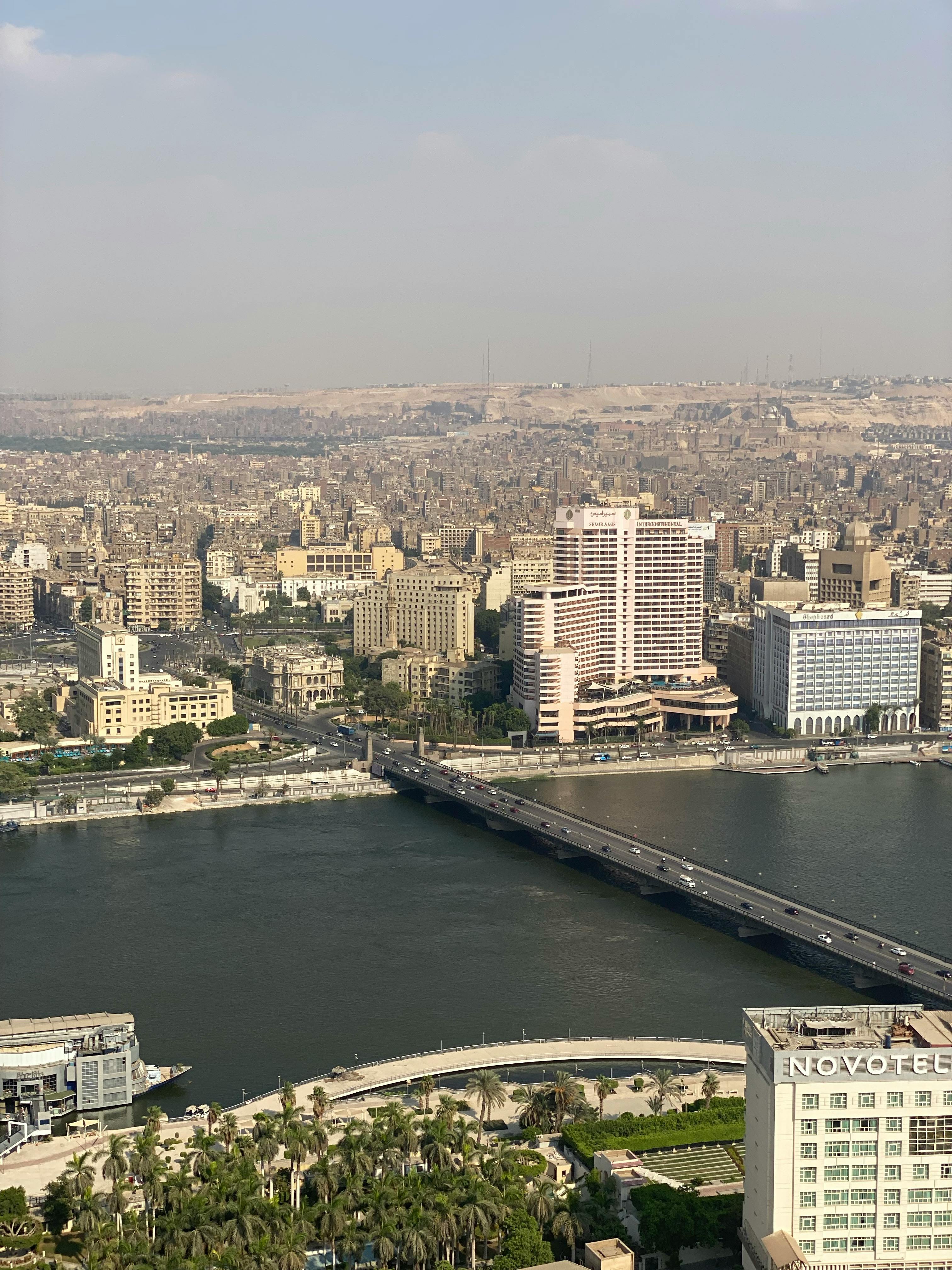 Aerial View of Cairo Cityscape with River Nile · Free Stock Photo
