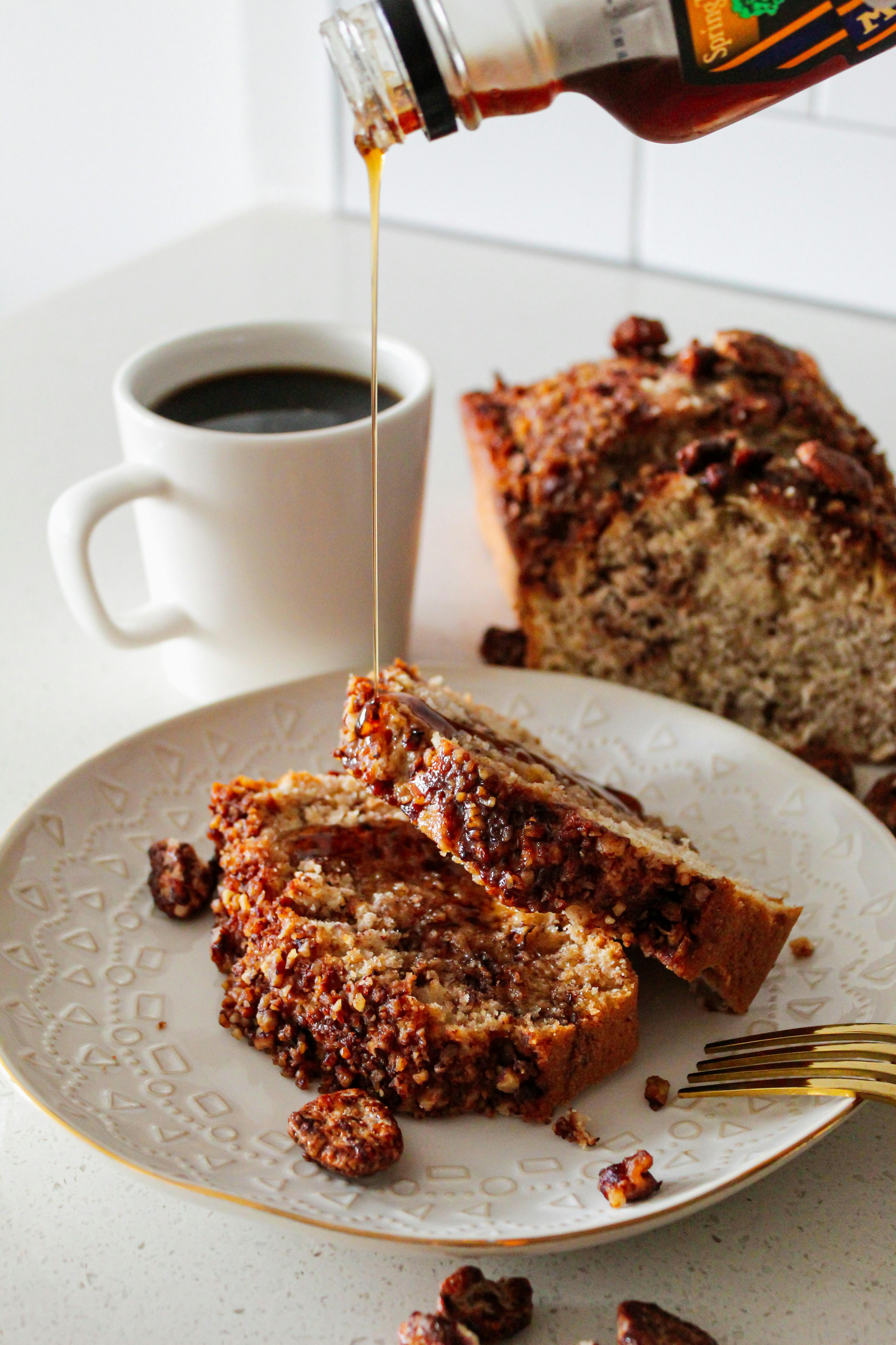 Homemade Banana Bread with Coffee and Syrup · Free Stock Photo