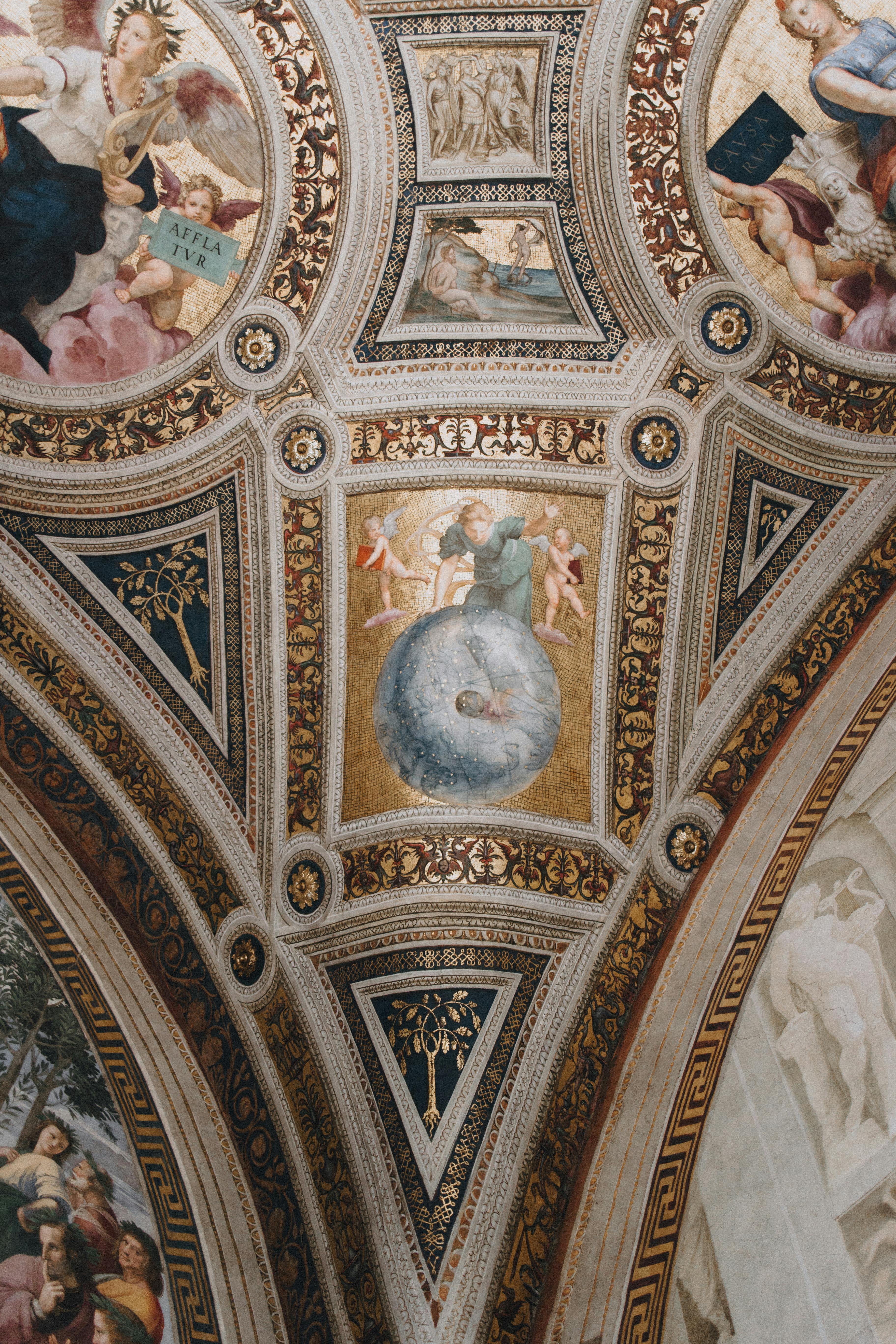 Detail of Vatican City Ceiling Frescos with Art · Free Stock Photo