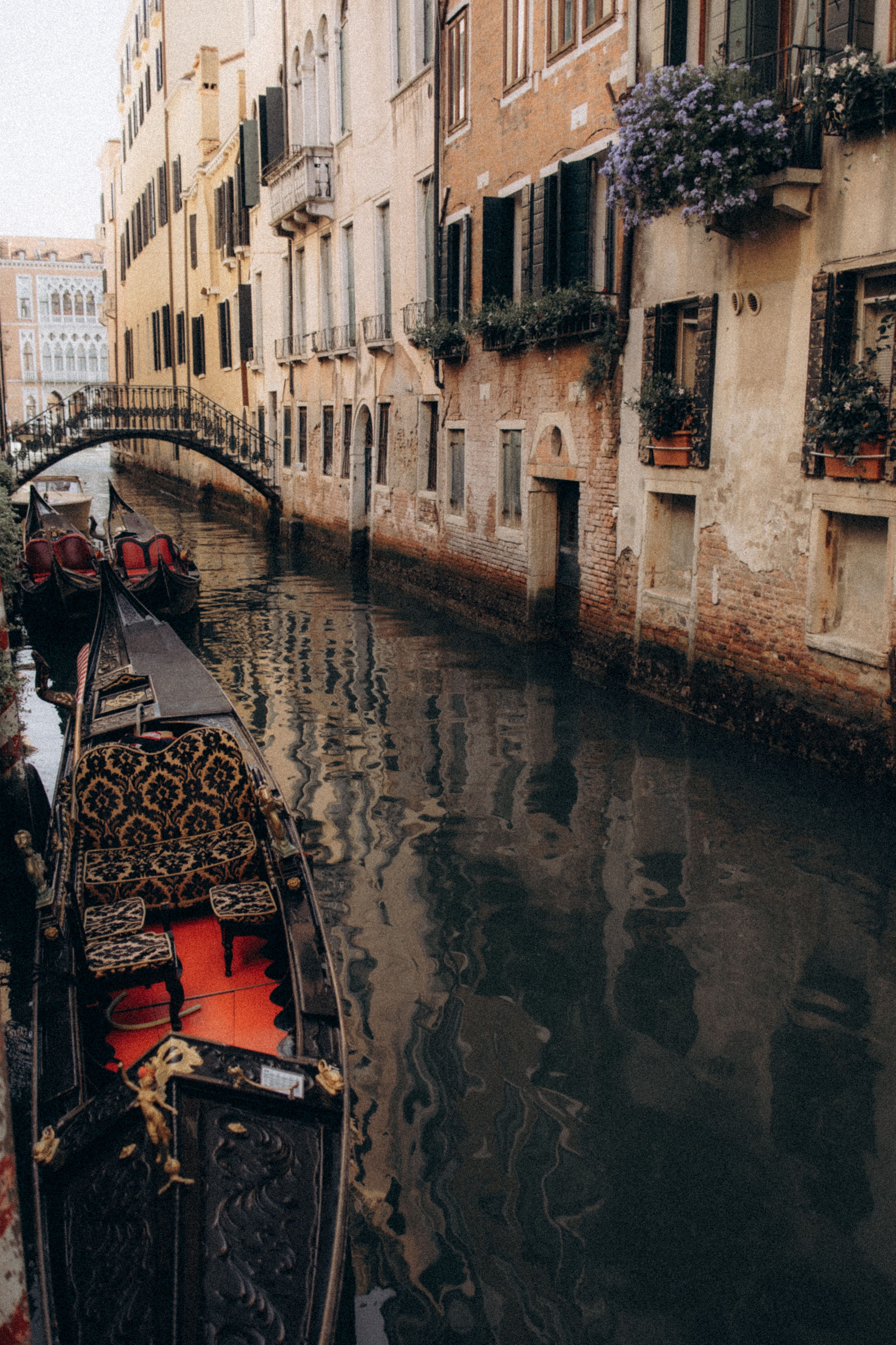 Scenic Venice Canal with Gondola and Bridge View · Free Stock Photo