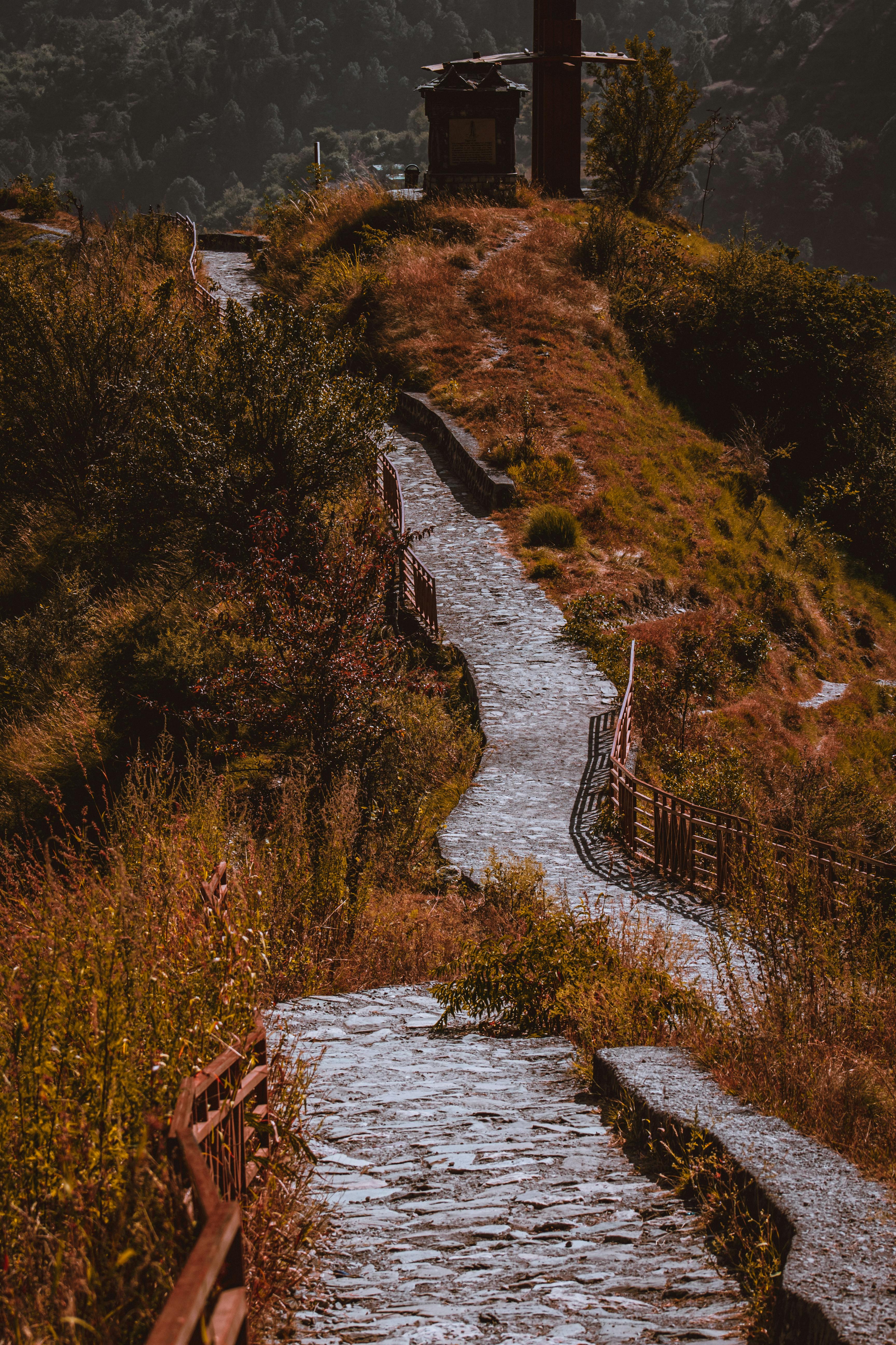 Scenic Stone Pathway in Autumn Landscape · Free Stock Photo
