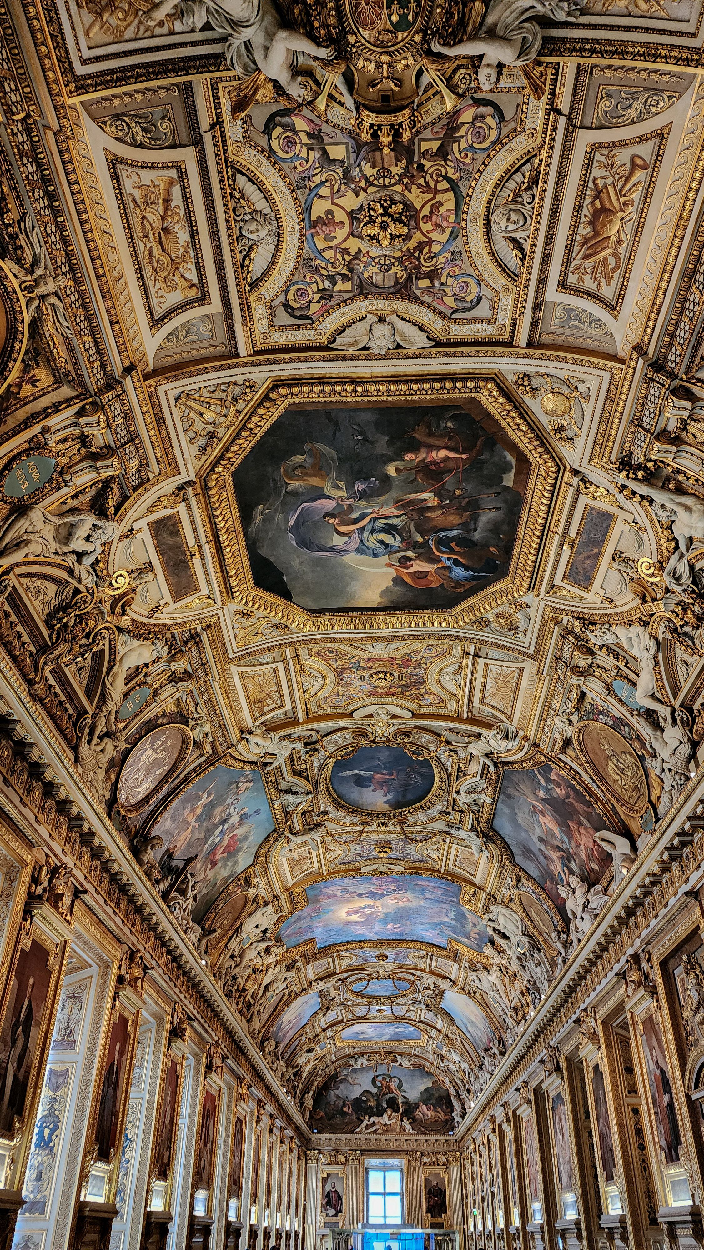 Ornate Ceiling of Galerie d'Apollon at Louvre, Paris · Free Stock Photo