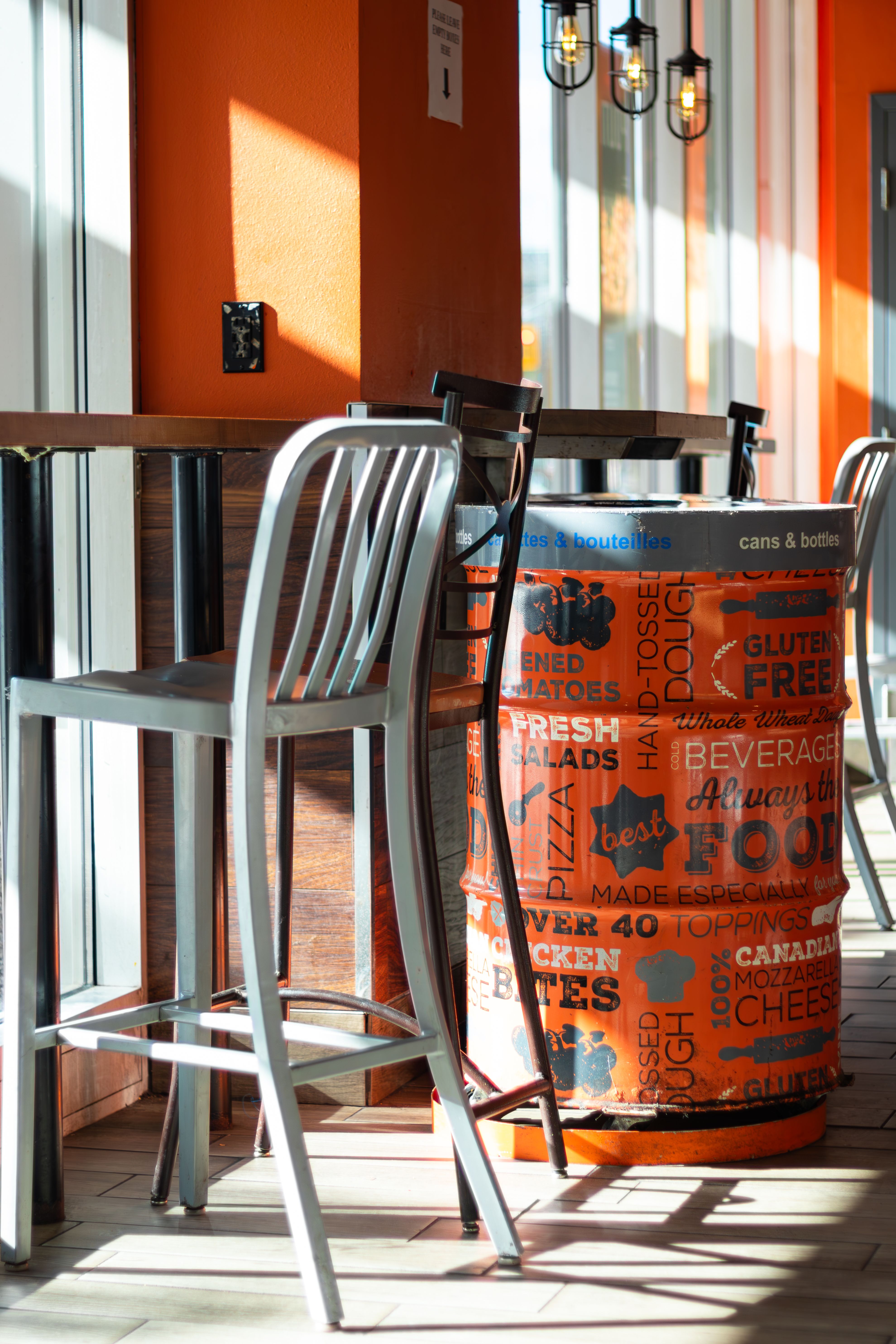 Cozy Pizzeria Interior with Orange Decor · Free Stock Photo