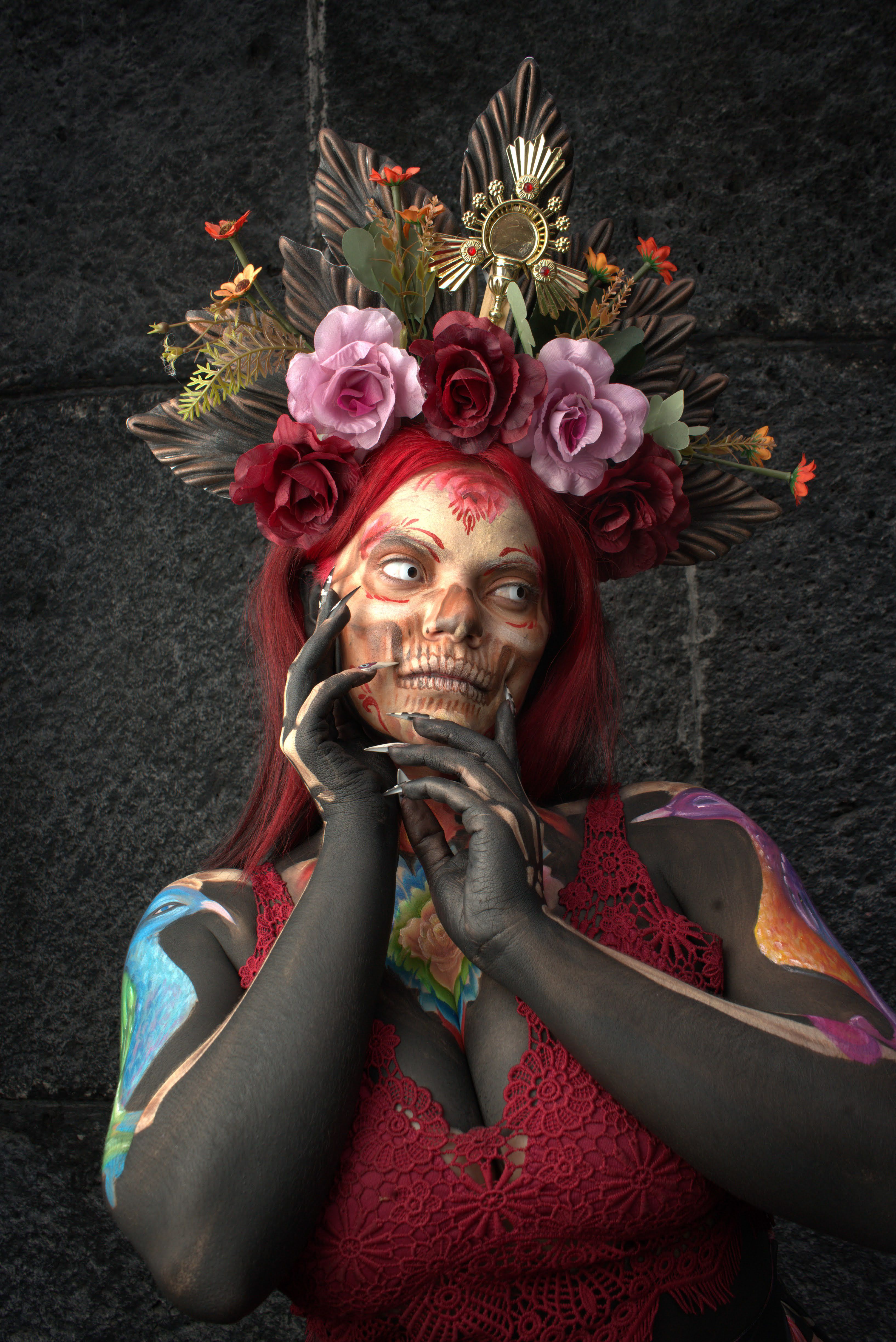 Stunning Catrina Inspired Face Paint Art · Free Stock Photo