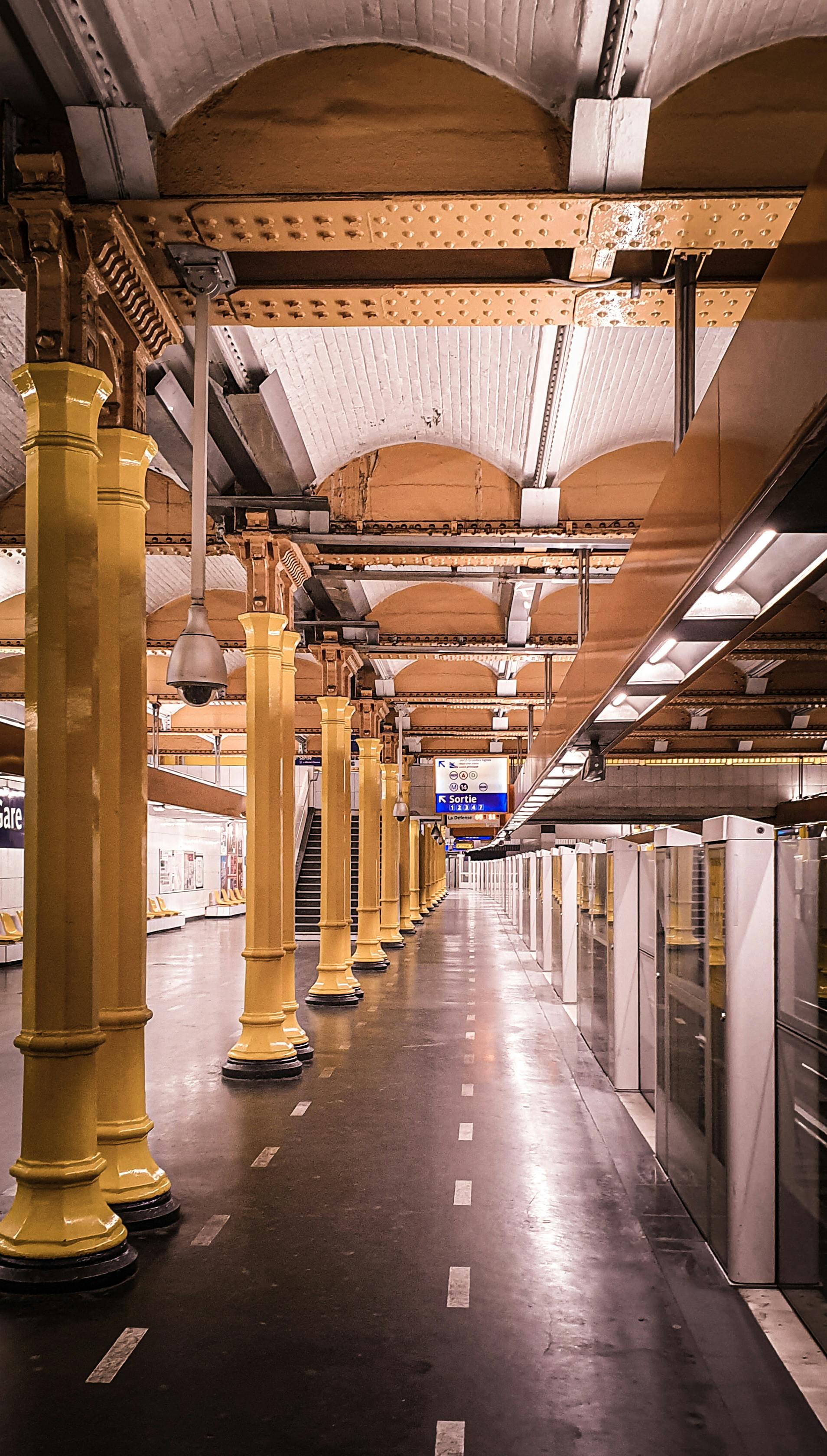 Modern Subway Station in Paris with Architectural Columns · Free Stock ...