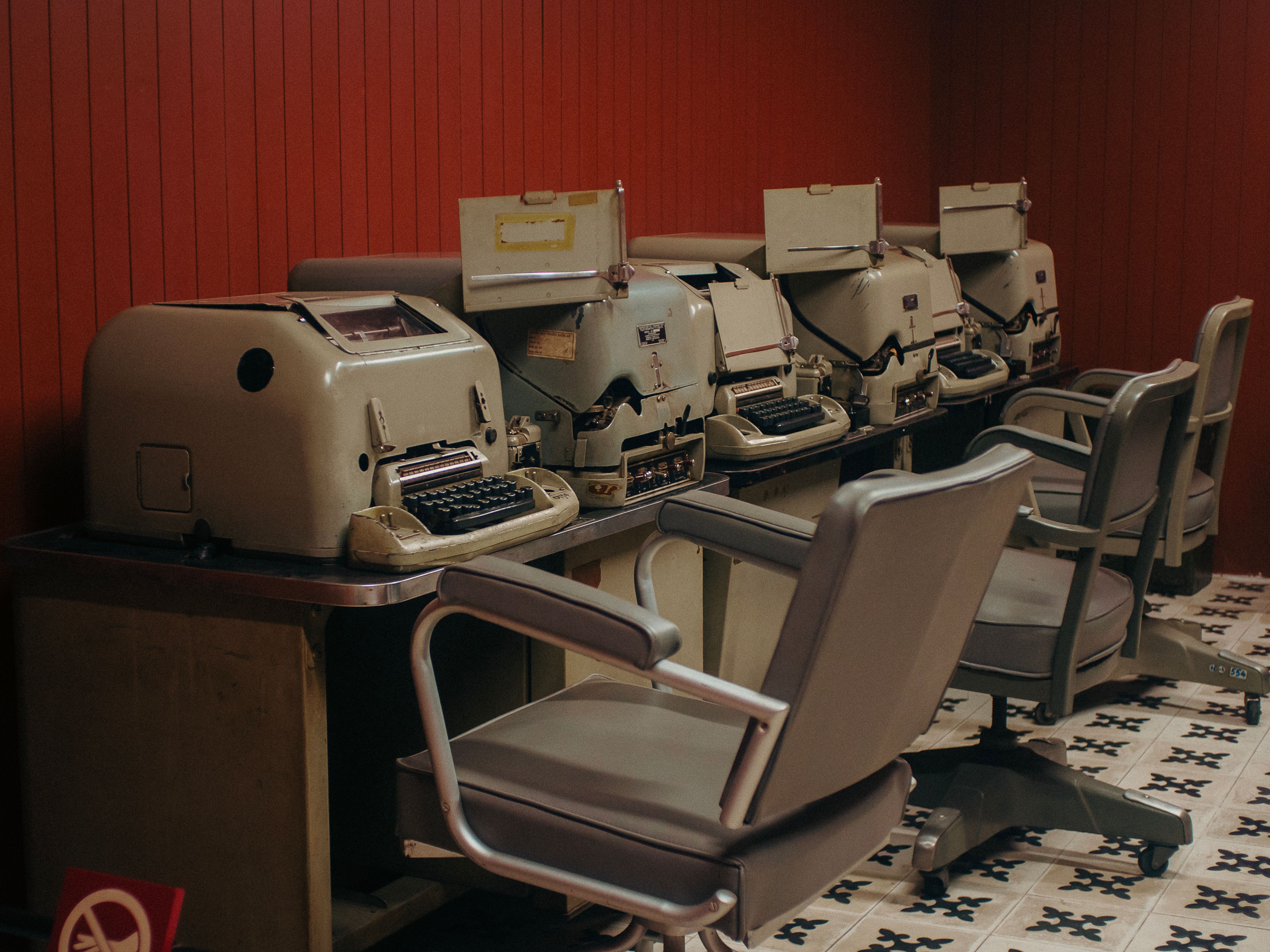 Vintage Office Workspace with Typewriters · Free Stock Photo