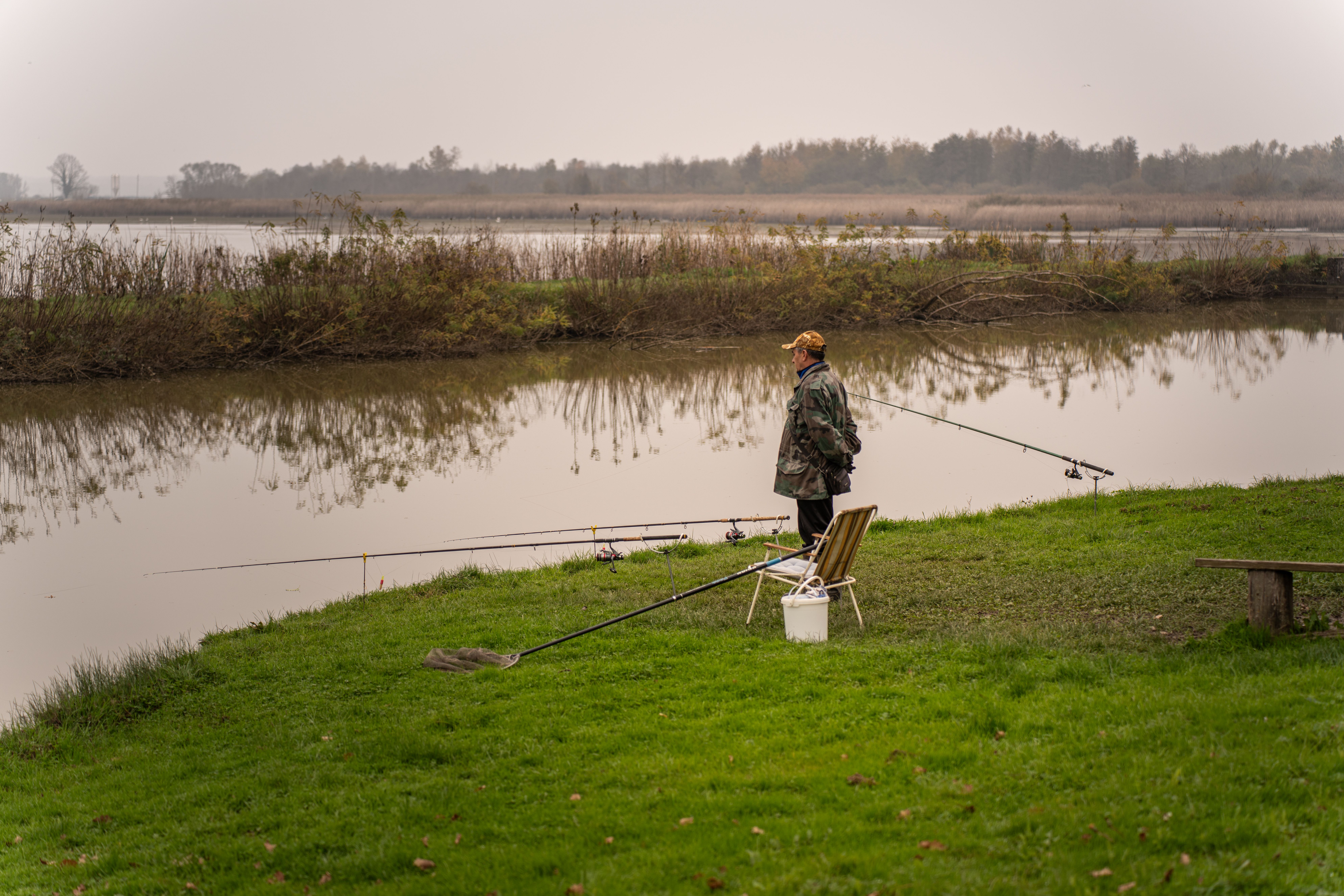 Serene Fishing by the River in Garešnica · Free Stock Photo