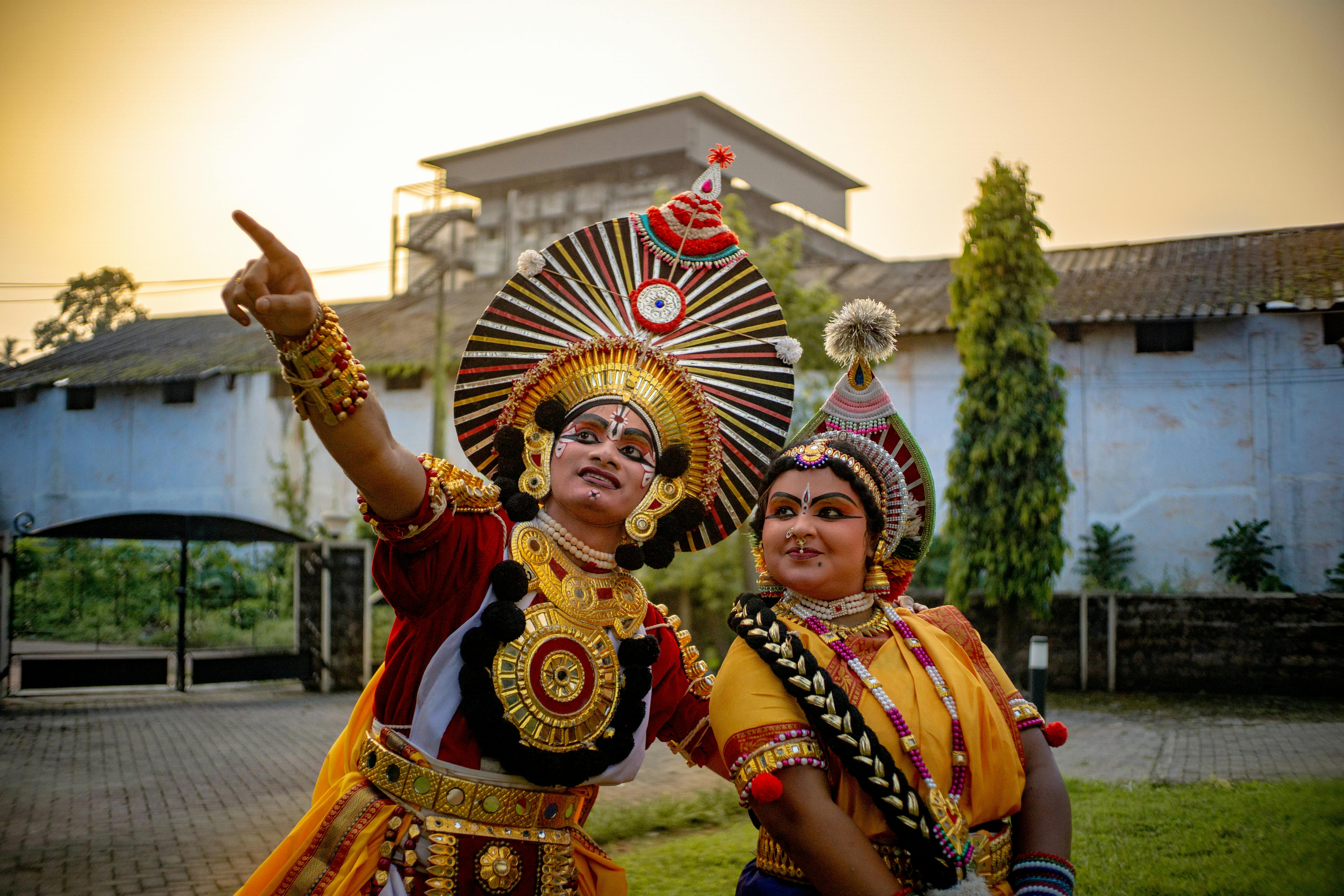Traditional Indian Dance Performance in Vibrant Costumes · Free Stock Photo