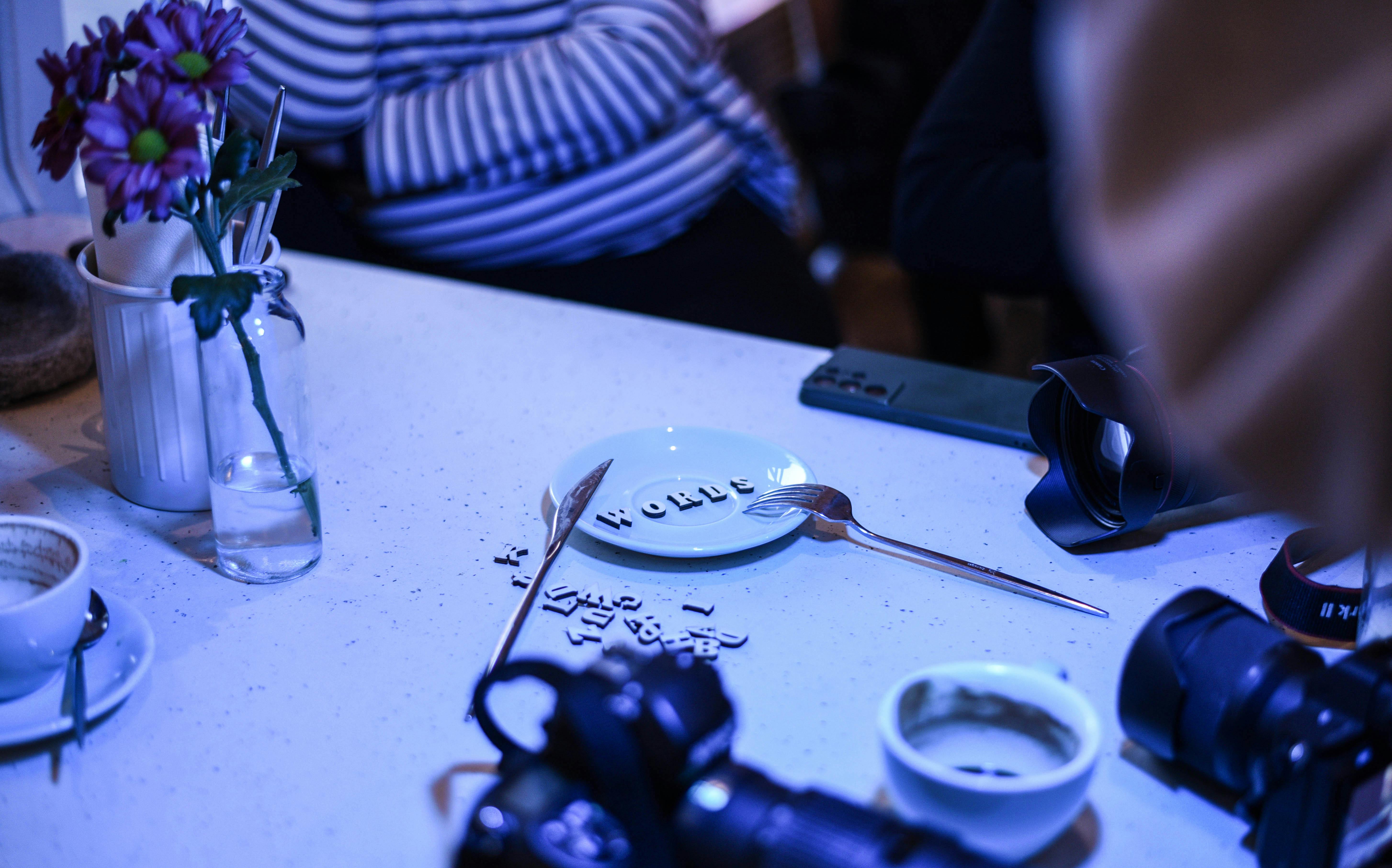 Creative Tabletop Scene with Camera Gear · Free Stock Photo