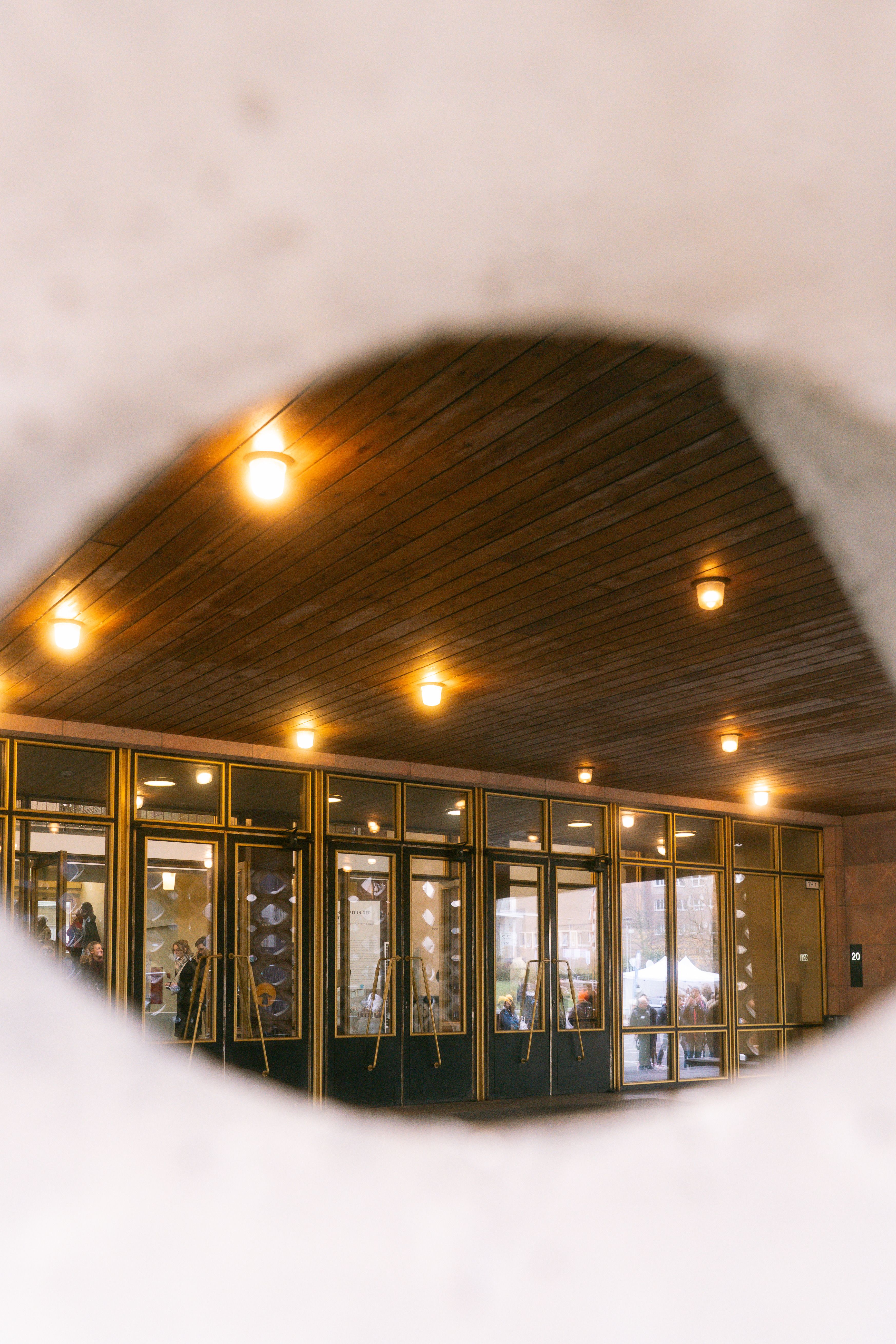 Circular View of Illuminated Entryway at Night · Free Stock Photo