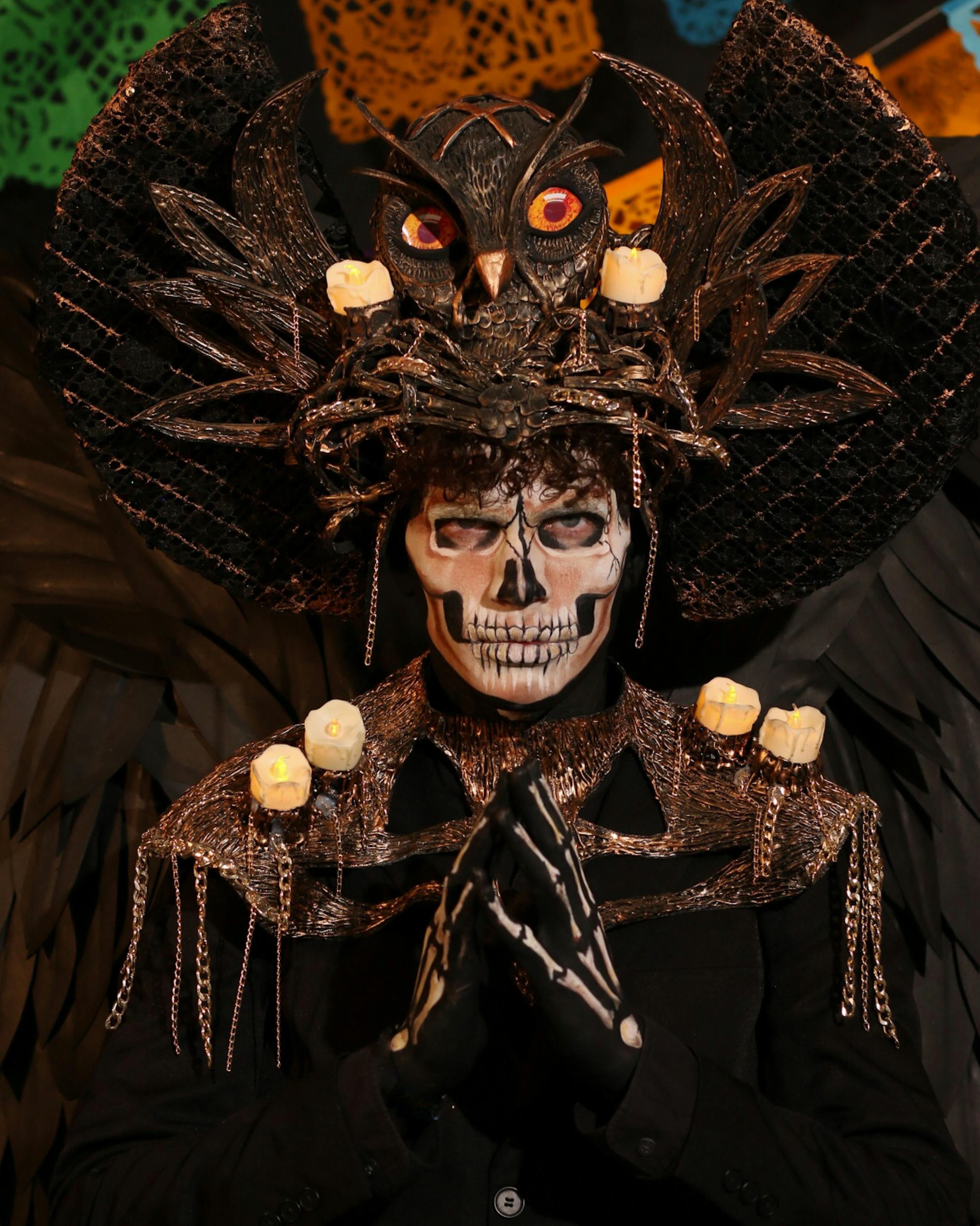 Dramatic Skeleton Costume with Ornate Headpiece · Free Stock Photo