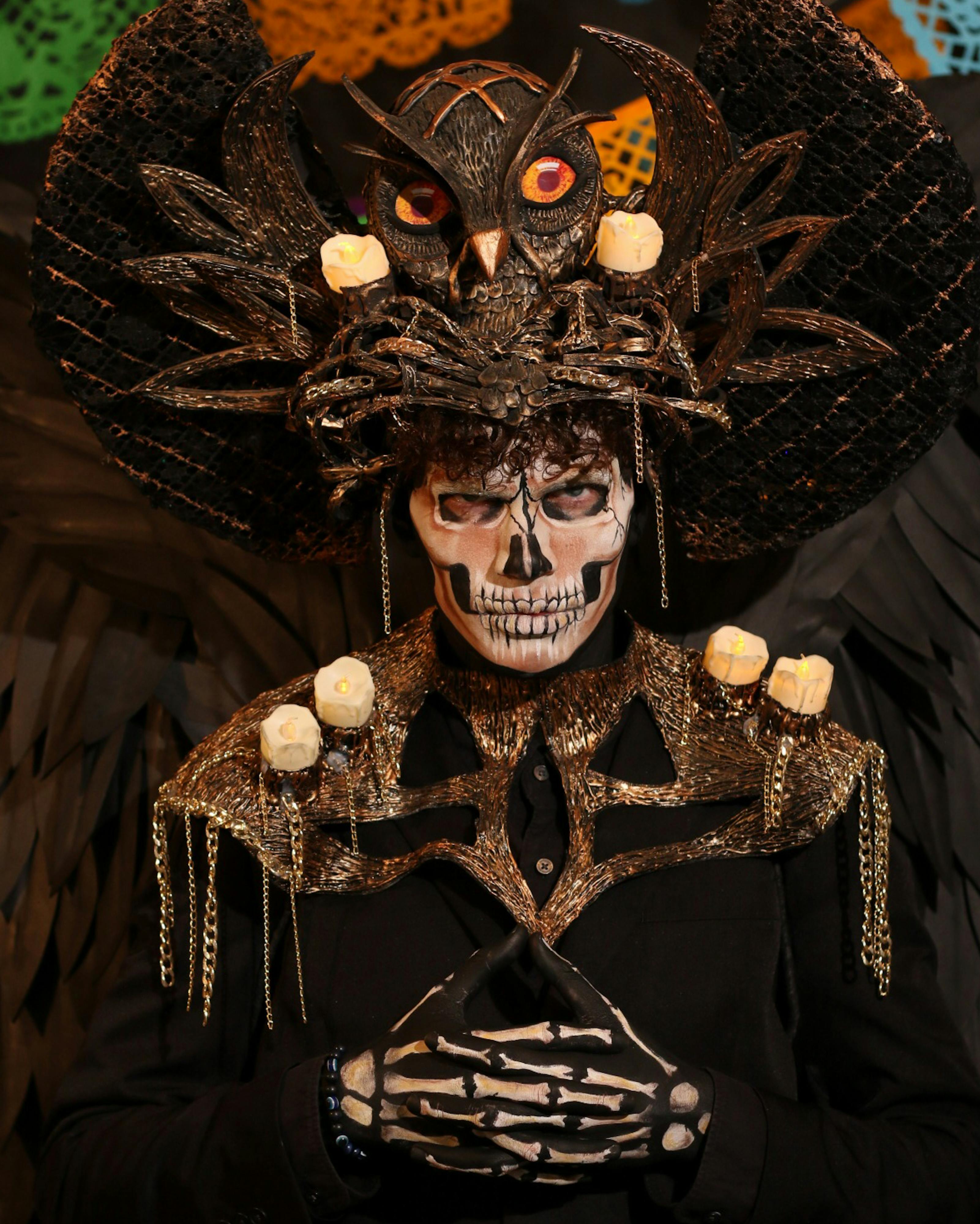 Elaborate Skull Makeup with Intricate Costume · Free Stock Photo