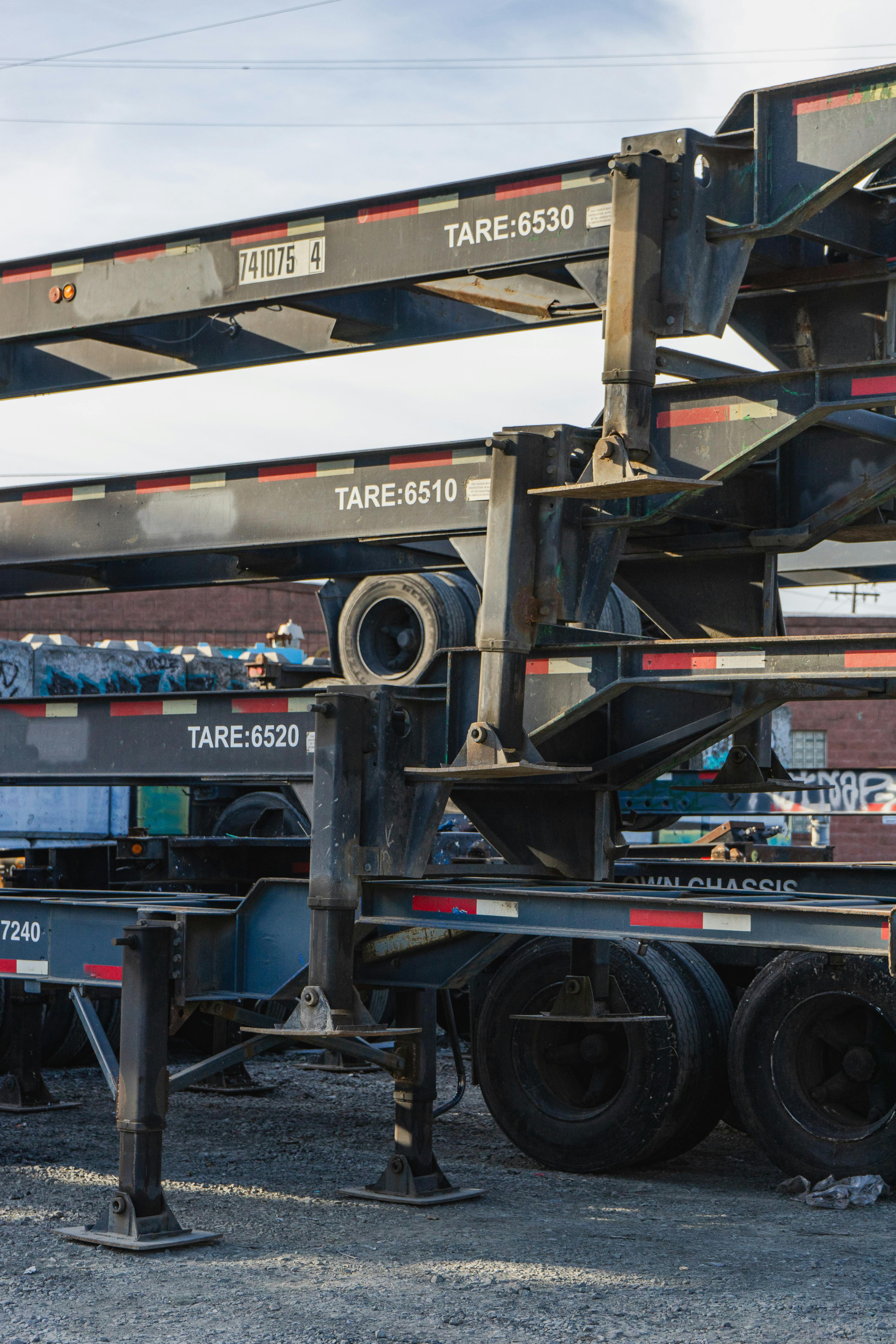 Industrial Trailer Stacking at Construction Site · Free Stock Photo