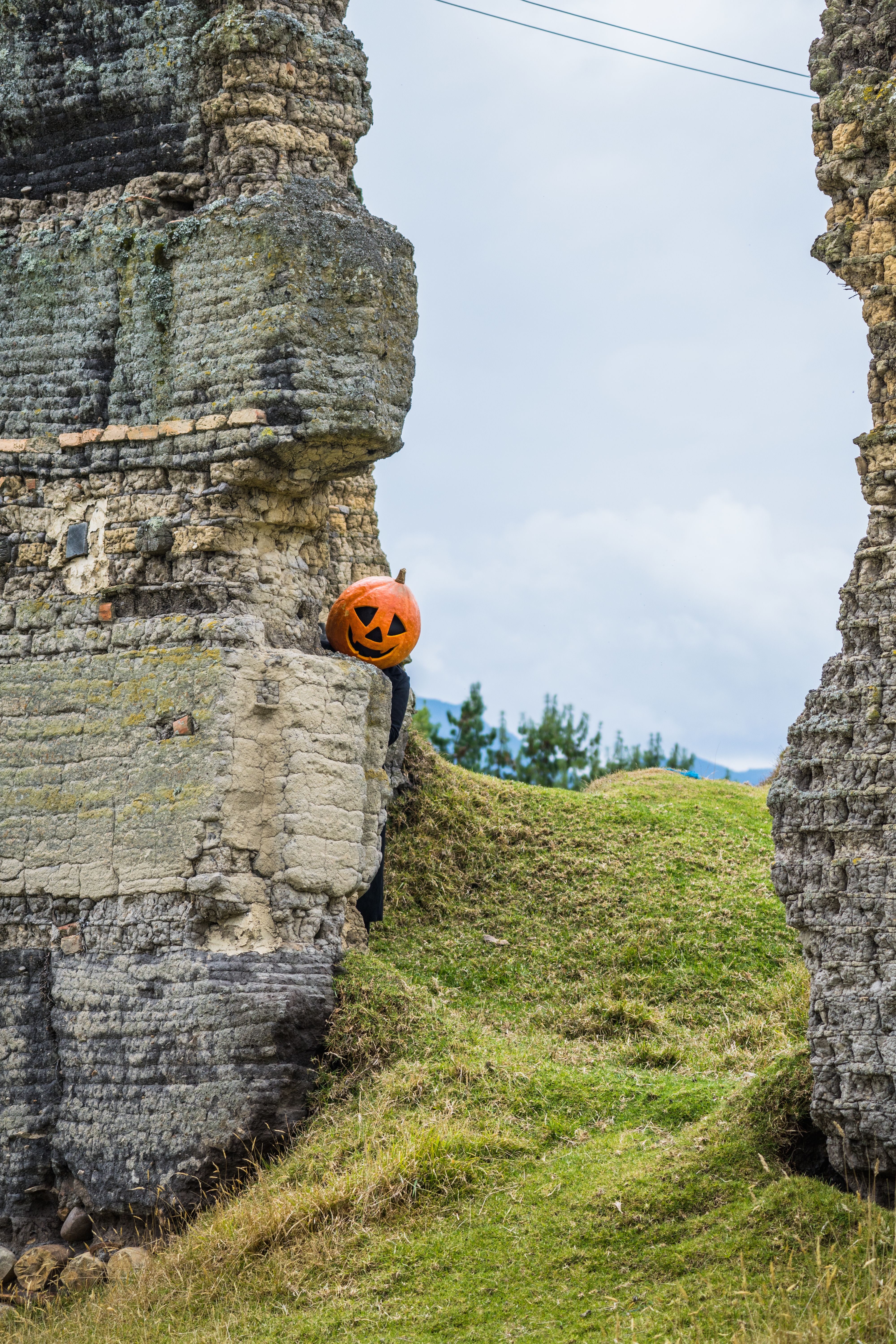 Mysterious Pumpkin Head by Ancient Ruins · Free Stock Photo