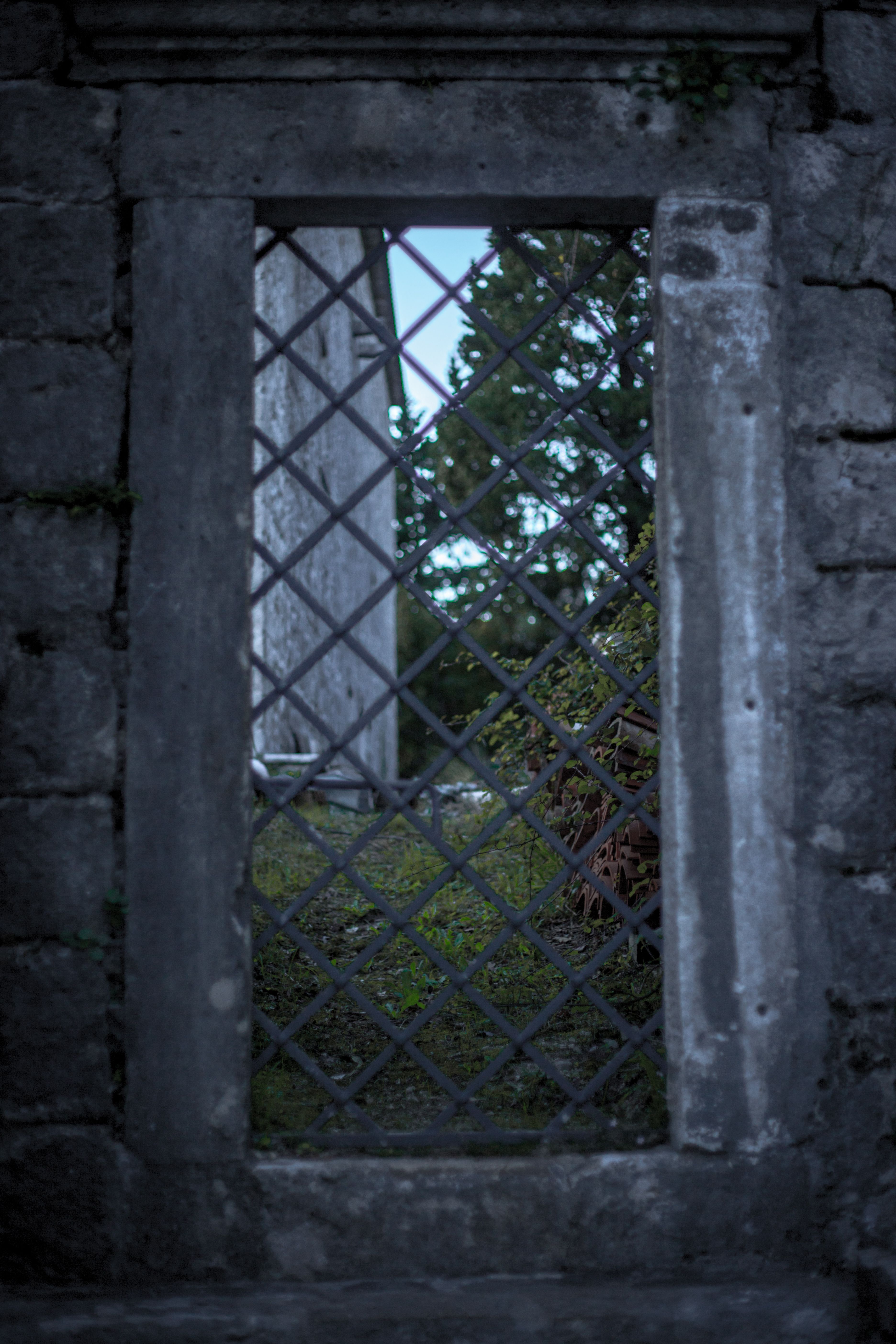 Rustic Stone Window Overlooking Garden Scene · Free Stock Photo