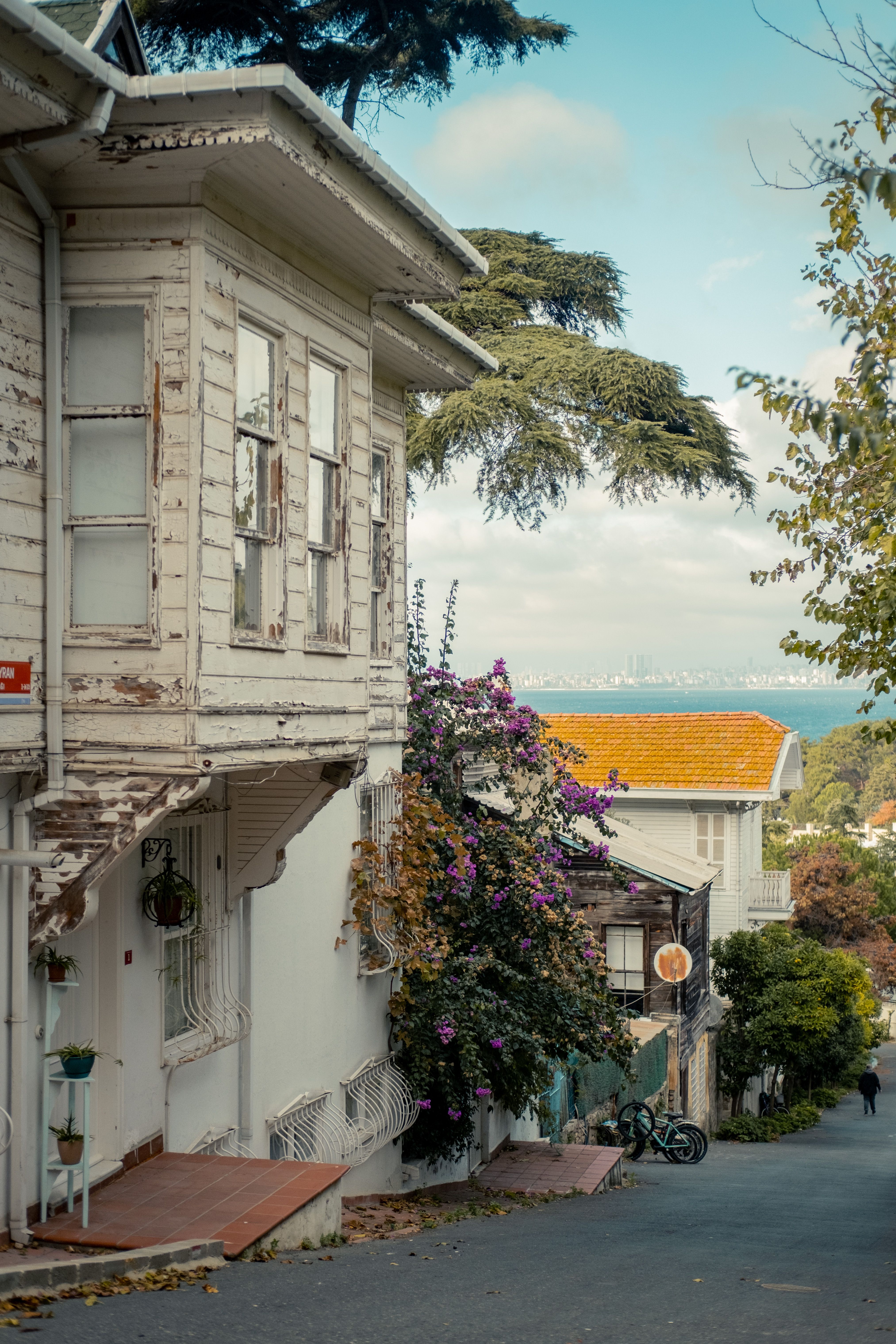Charming Old Street with Sea View and Rustic Architecture · Free Stock ...