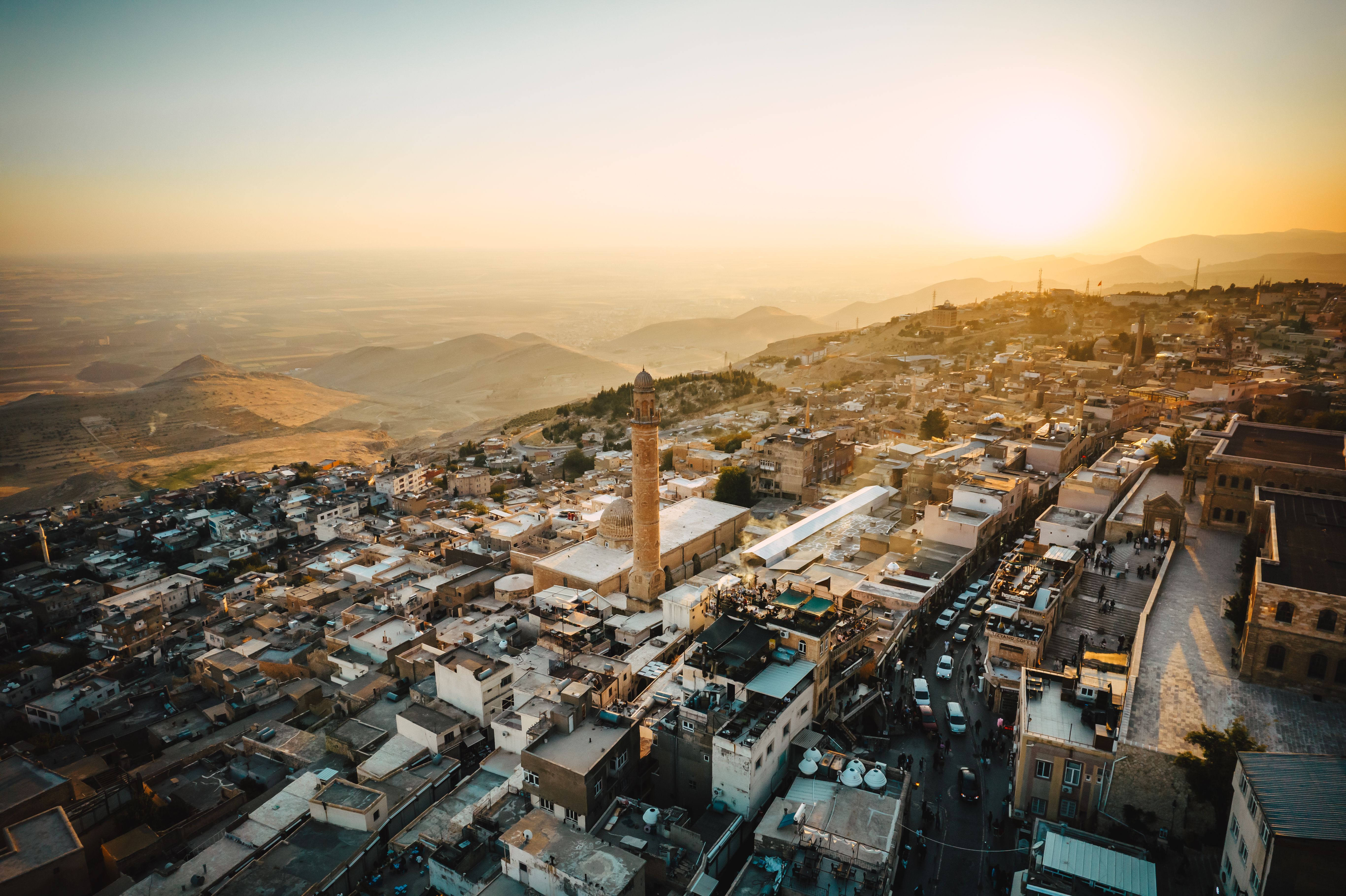 Aerial View of Mardin City at Sunset · Free Stock Photo