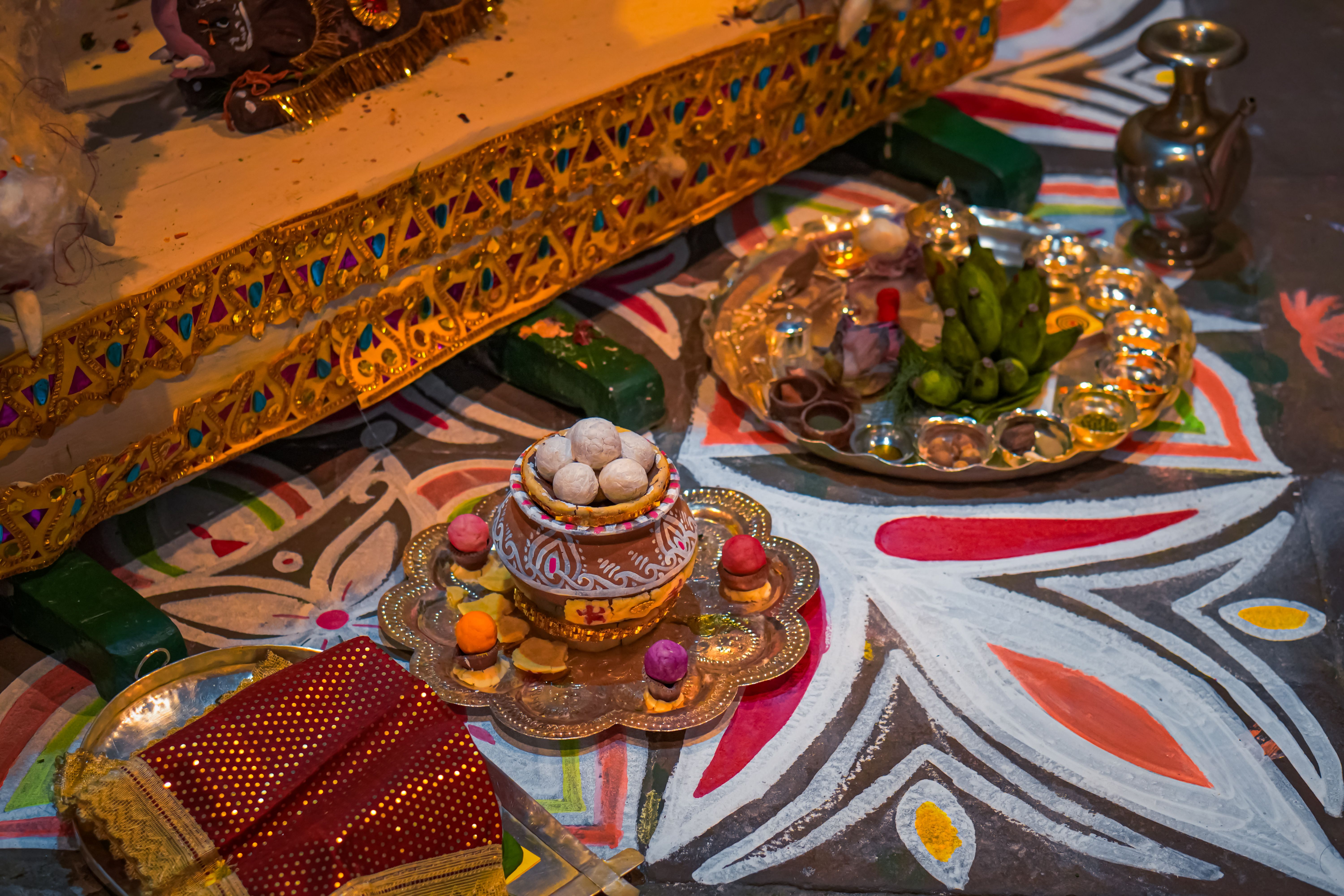 Traditional Indian Religious Ceremony Arrangement · Free Stock Photo
