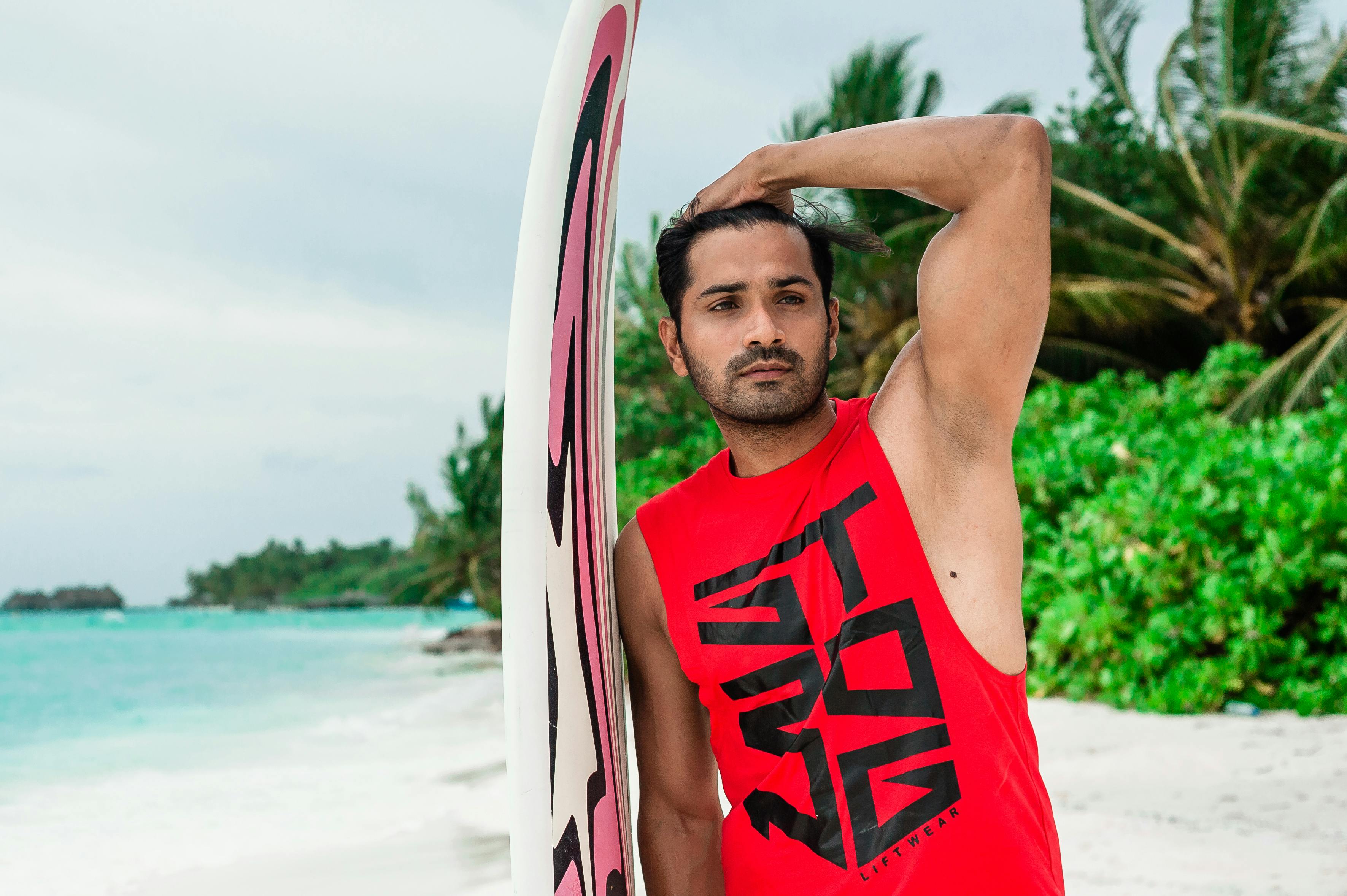 Male Model Beach Photoshoot in Maldives · Free Stock Photo