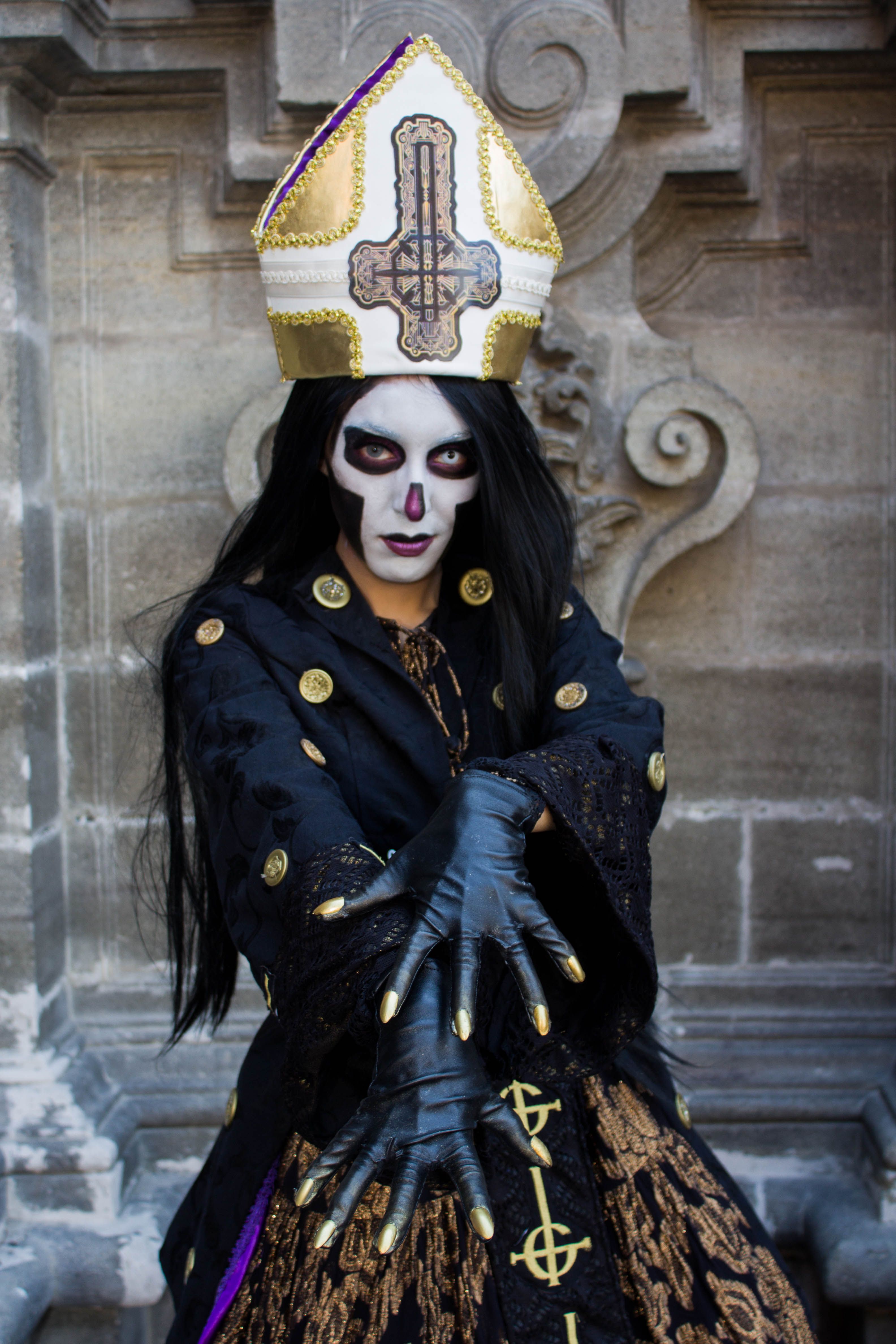 Mysterious Gothic Figure in Ornate Costume · Free Stock Photo