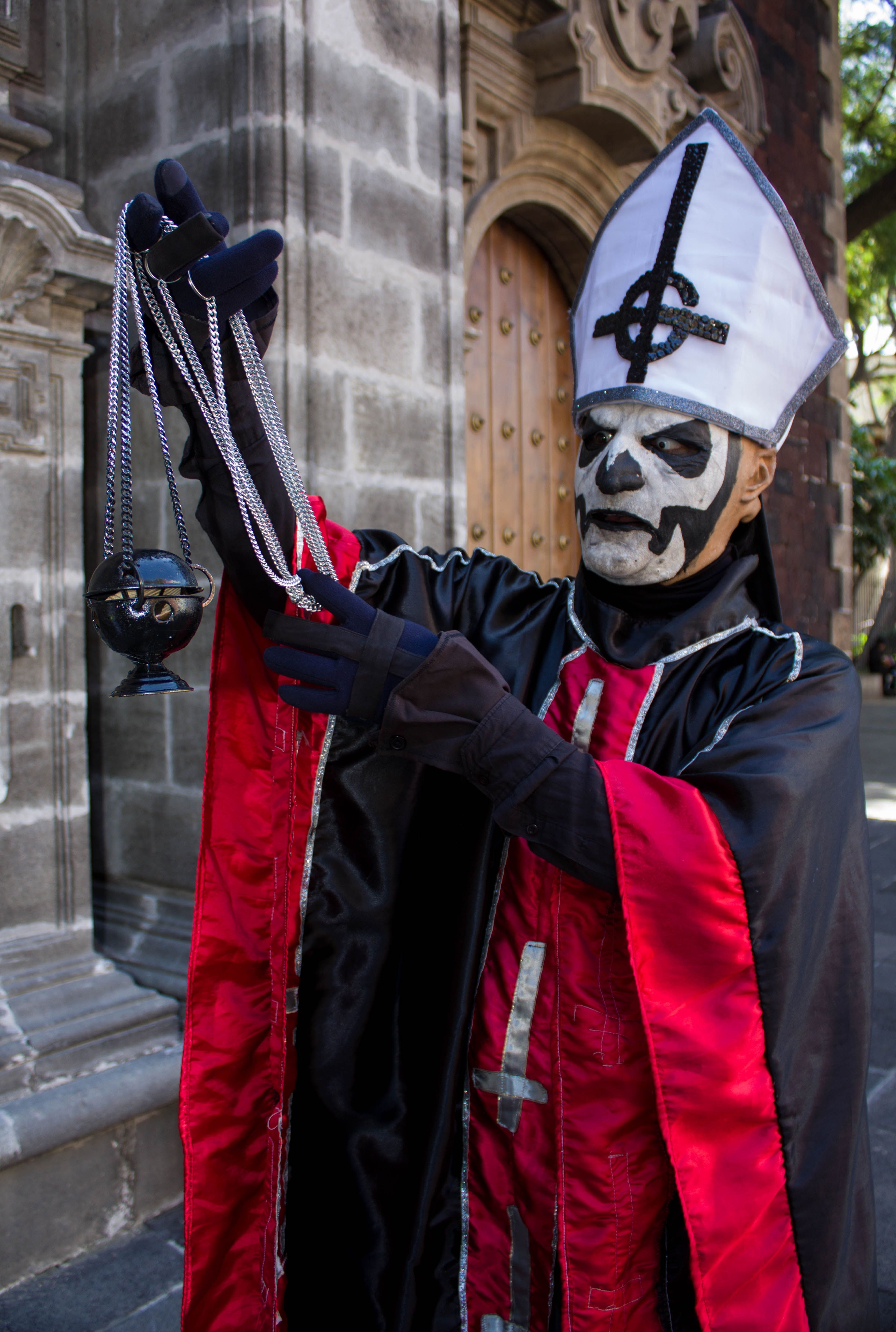 Costumed Performer in Religious Gothic Attire · Free Stock Photo