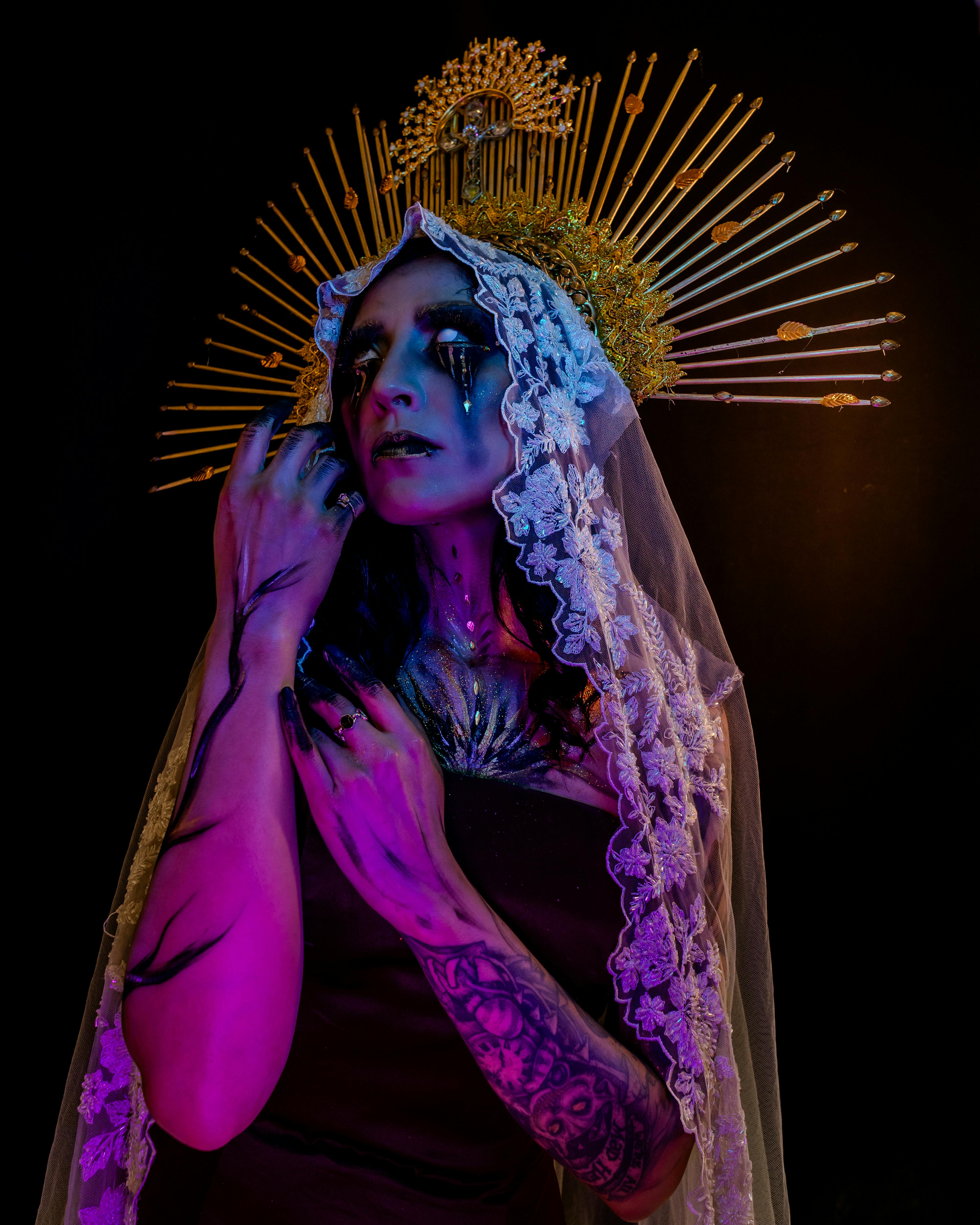 Surreal Gothic Portrait with Ornate Headpiece · Free Stock Photo