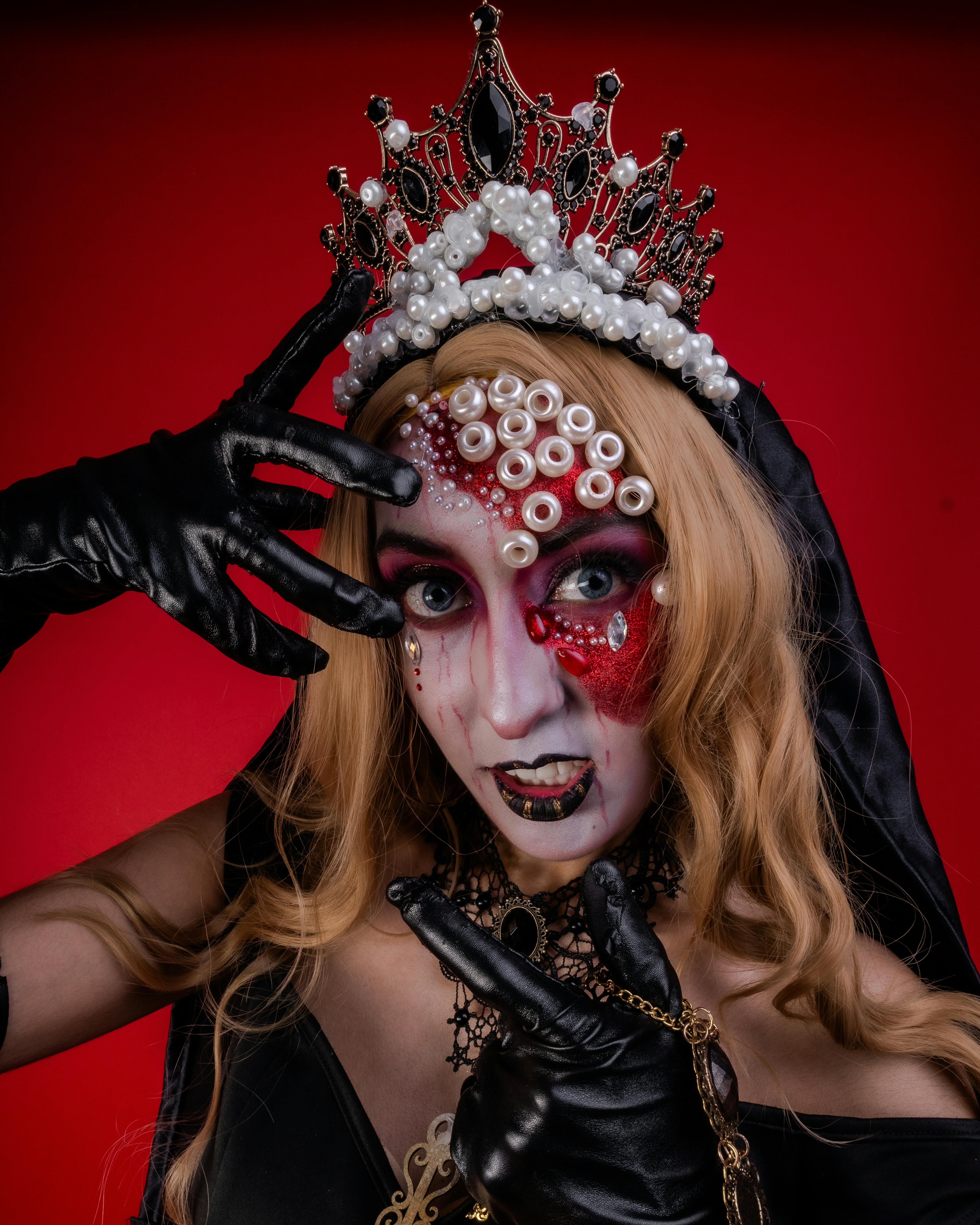 Gothic Surrealism Portrait with Dramatic Makeup · Free Stock Photo