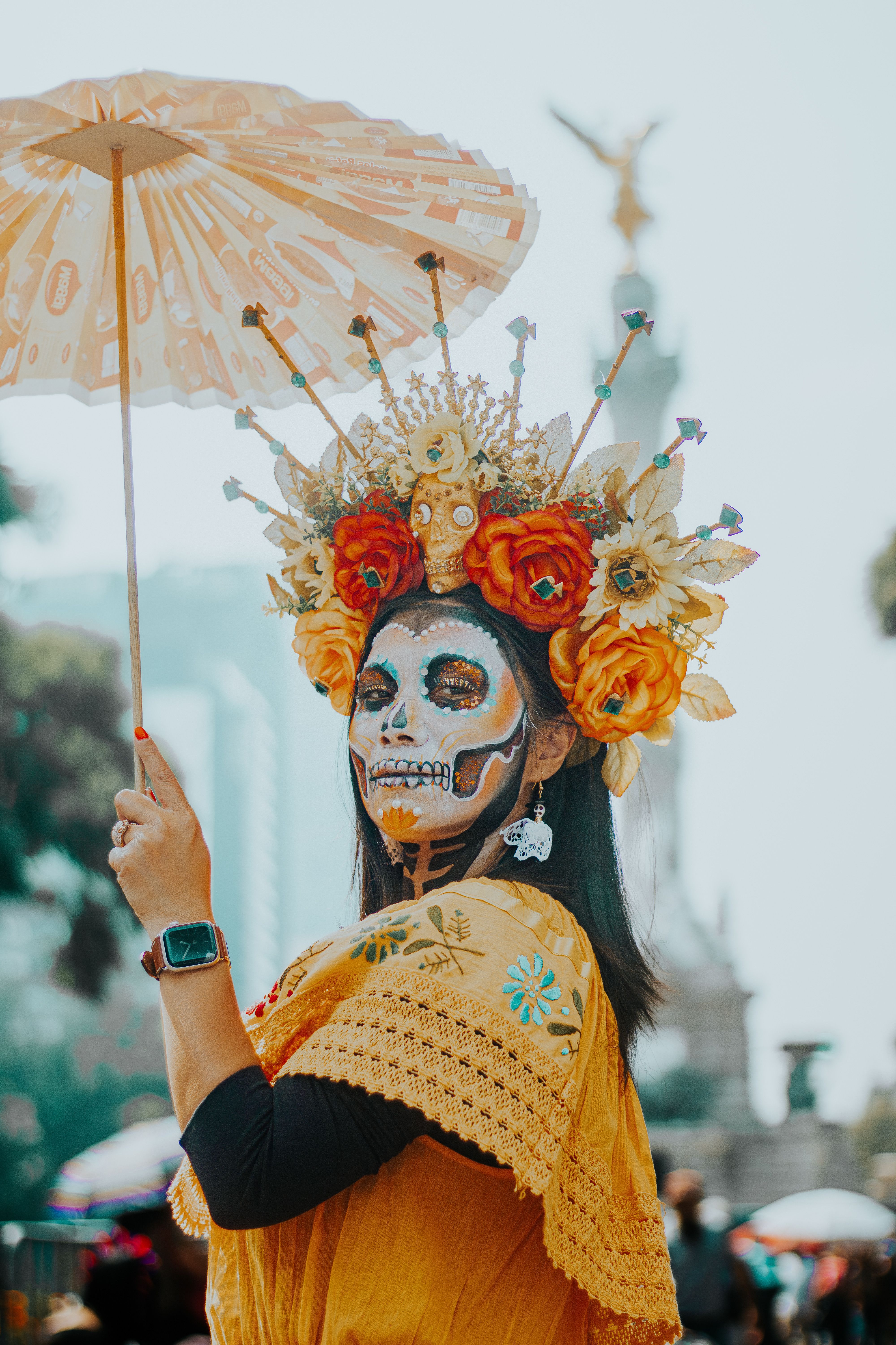 Vibrant Catrina at Day of the Dead Parade · Free Stock Photo